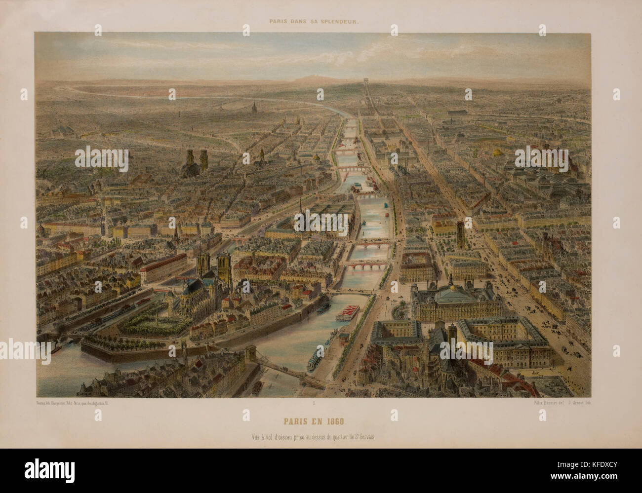 Paris en 1860, Lithograph, from the Book Paris dans sa Splendeur, Paris ...