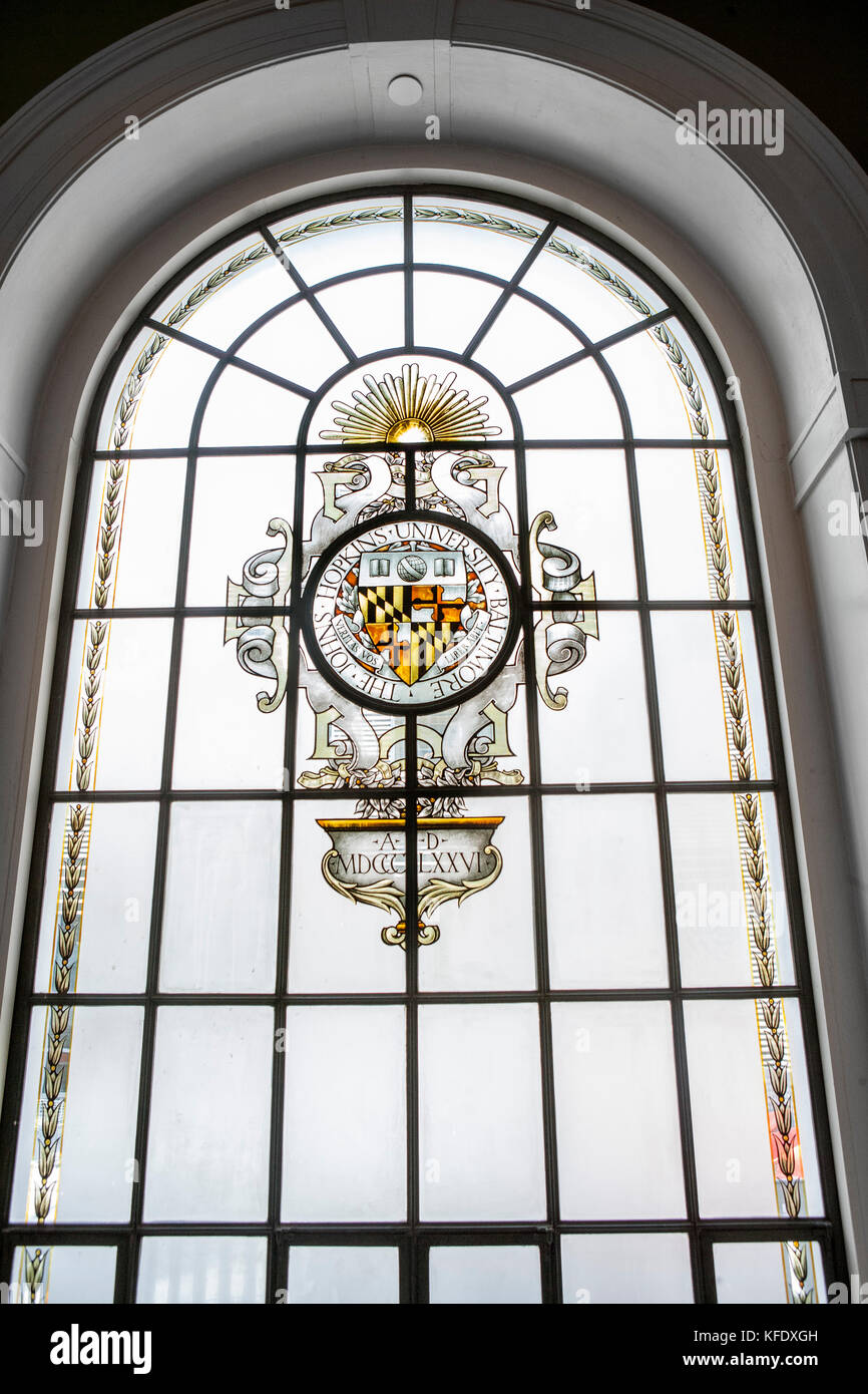 Stained Glass Window, Gilman Hall, Johns Hopkins University, Baltimore ...
