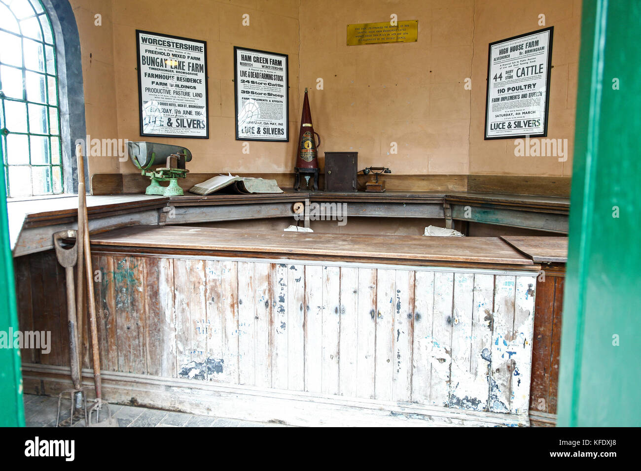 Inside the Cattle market Counting House at the Avoncroft Museum of ...