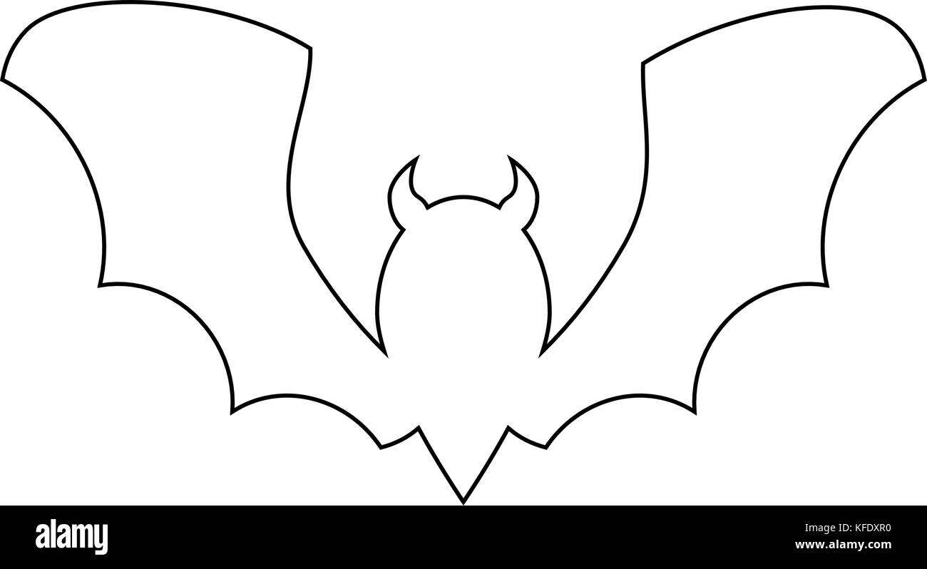 halloween bat outline vector design isolated on white backgroud Stock ...