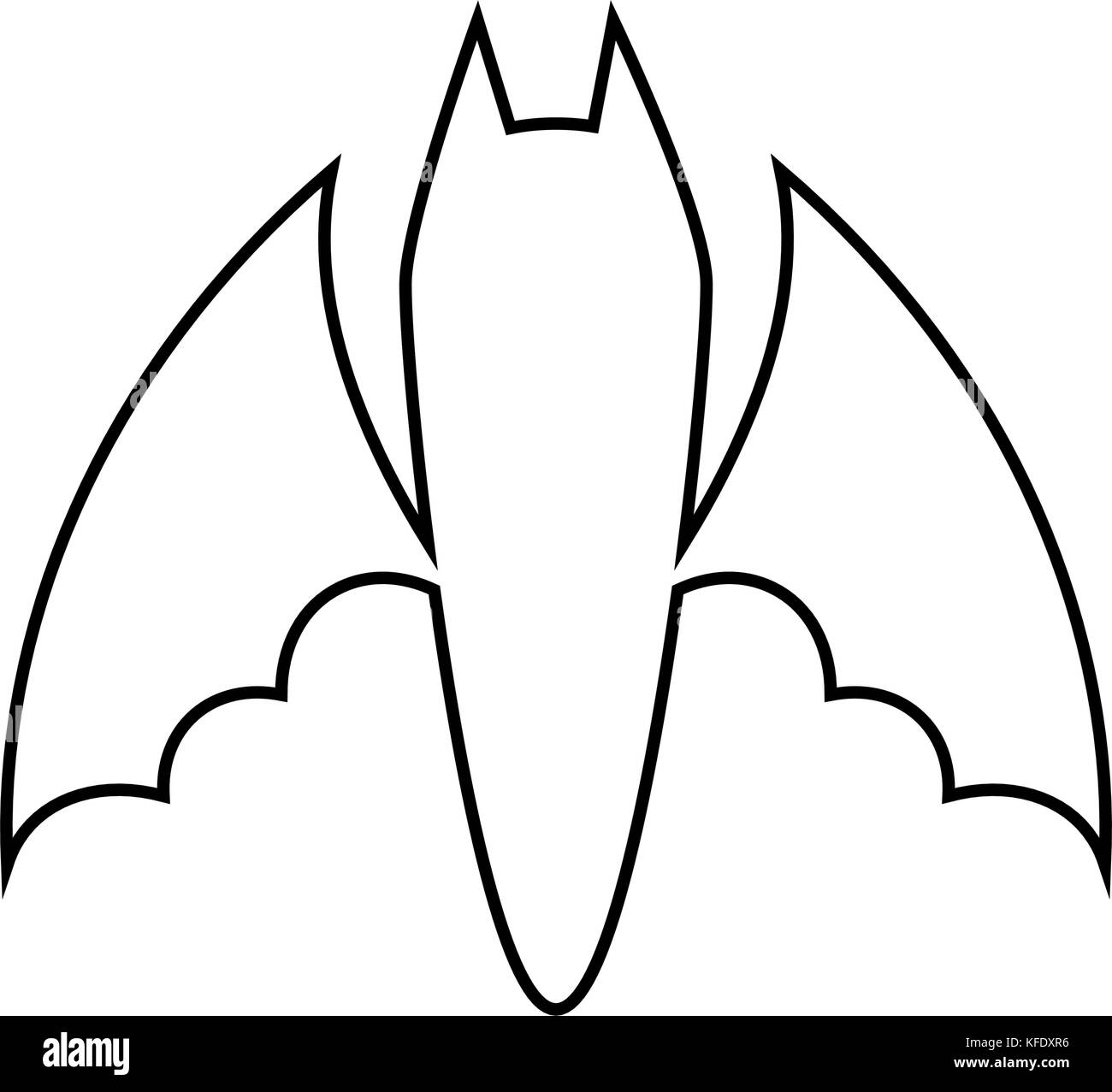 halloween bat outline vector design isolated on white backgroud Stock ...