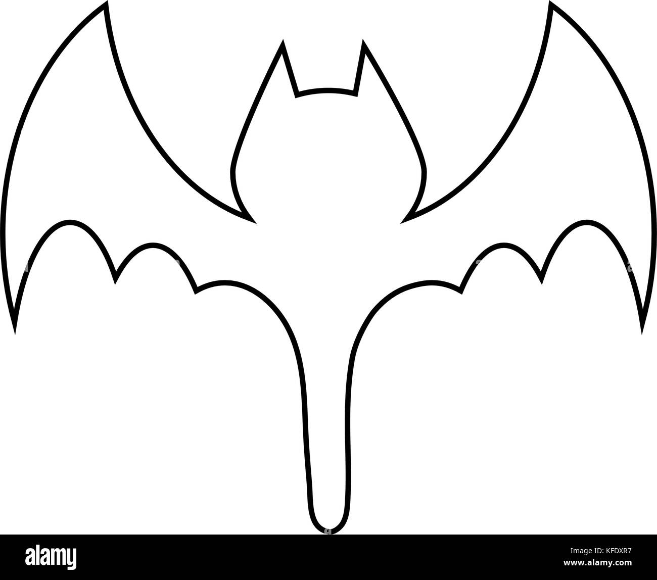 halloween bat outline vector design isolated on white backgroud Stock ...