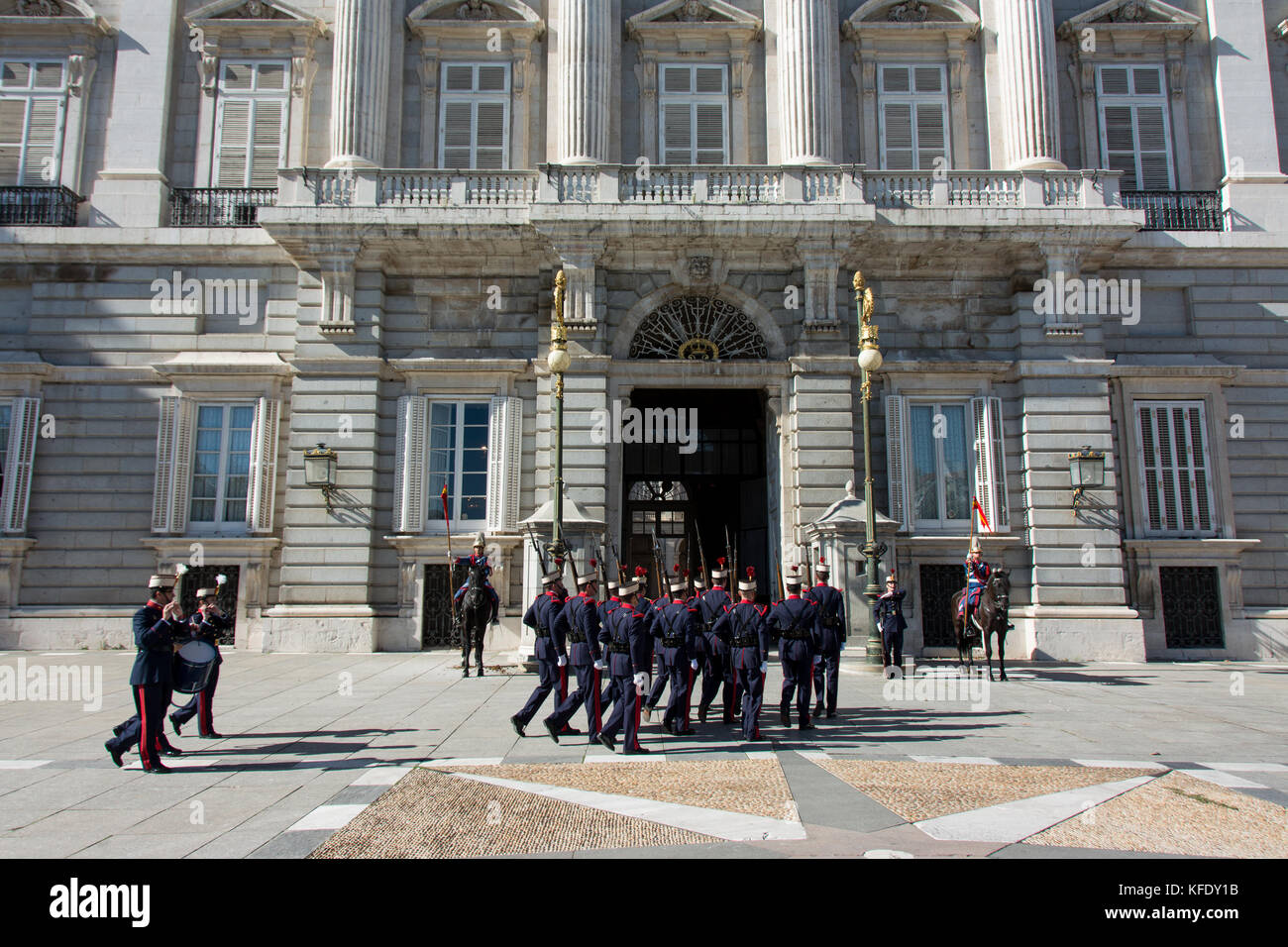 MADRID, SPAIN - OCT 30: Royal Guards participate in the Changing of the ...