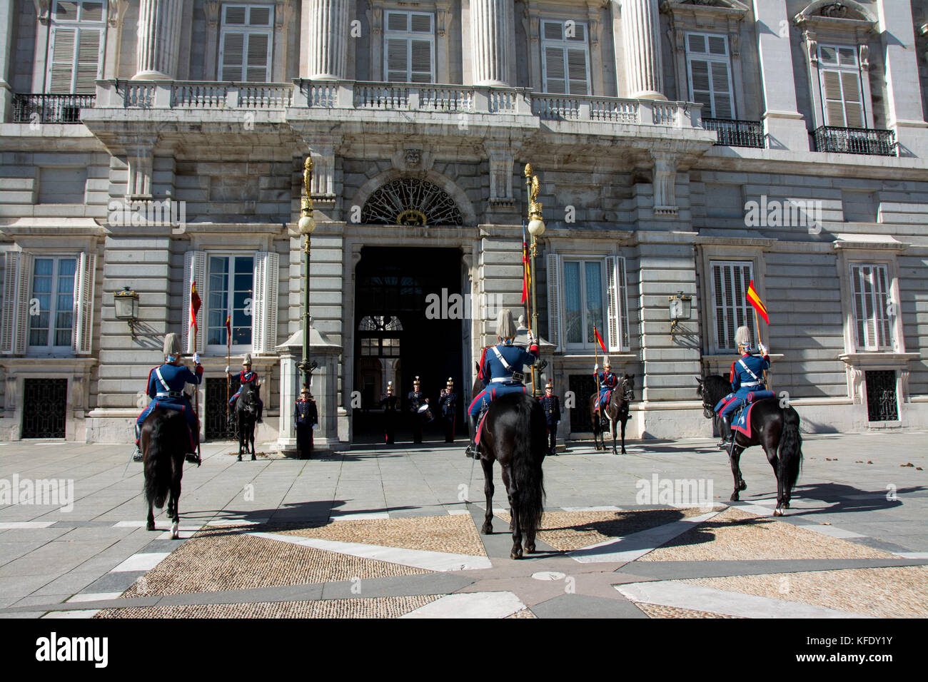 MADRID, SPAIN - OCT 30: Royal Guards participate in the Changing of the ...
