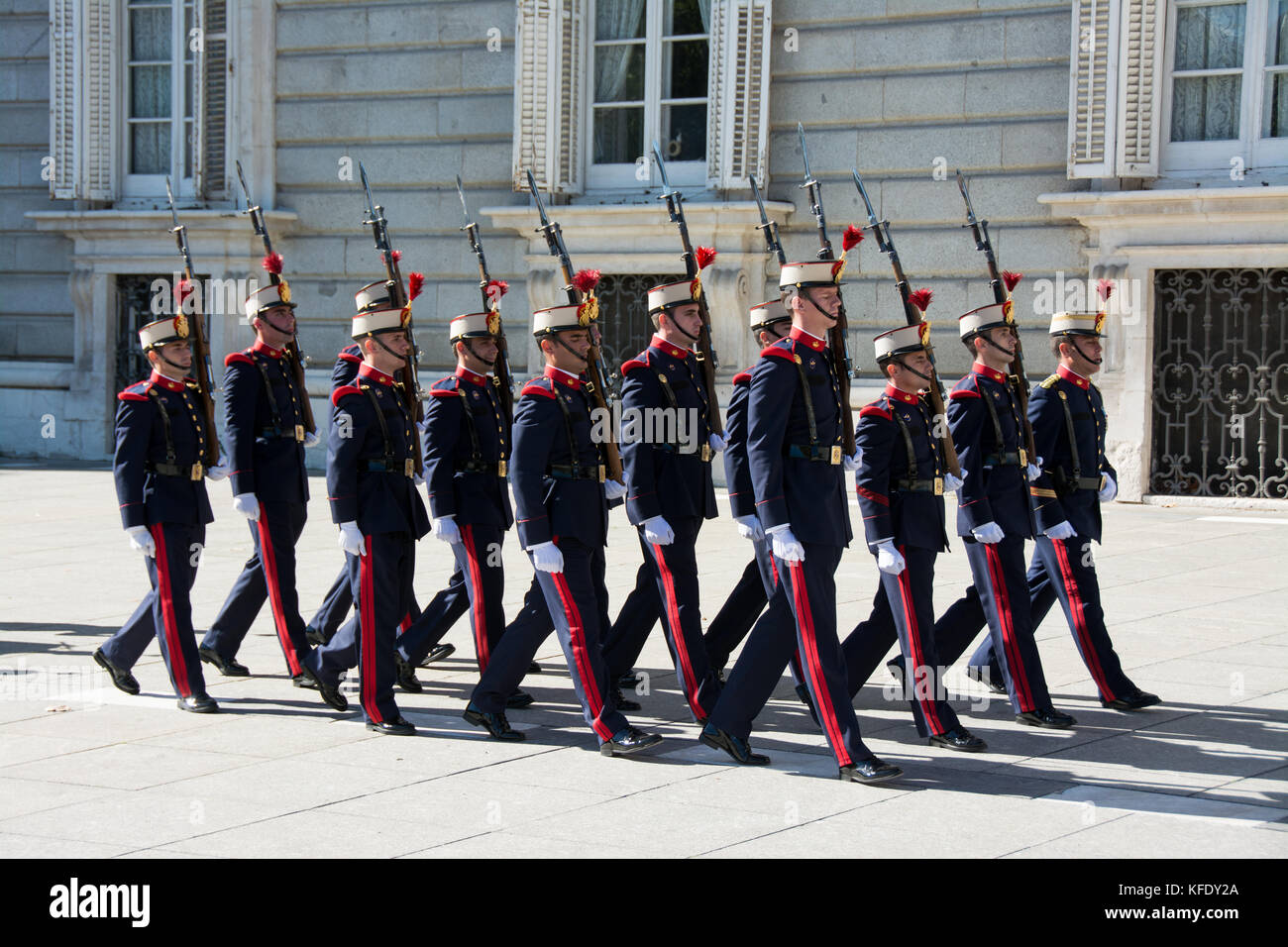 MADRID, SPAIN - OCT 30: Royal Guards participate in the Changing of the ...