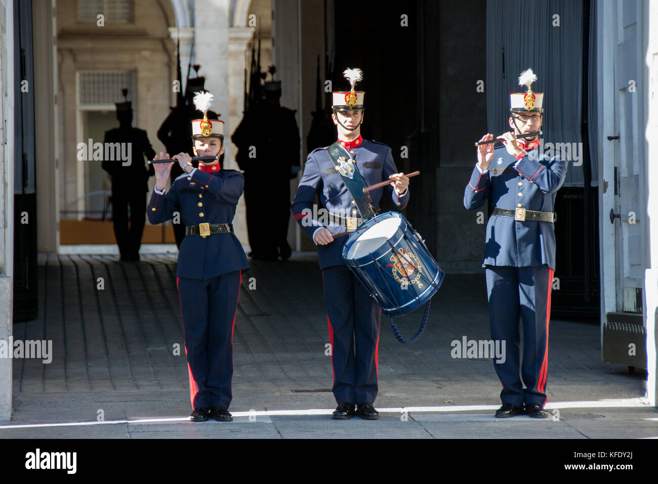 MADRID, SPAIN - OCT 30: Royal Guards participate in the Changing of the ...