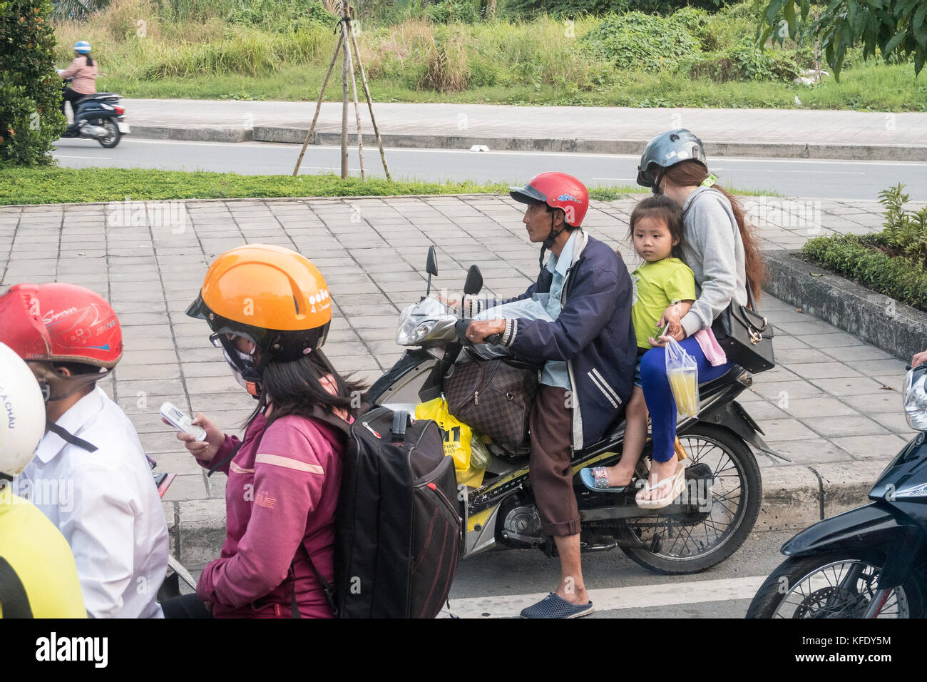 Traditional Vietnamese traffic in Ho Chi Minh city former Saigon in ...