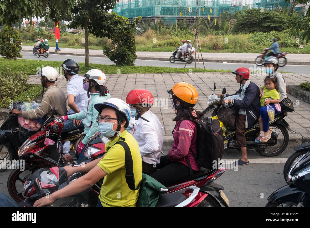 Traditional Vietnamese traffic in Ho Chi Minh city former Saigon in ...