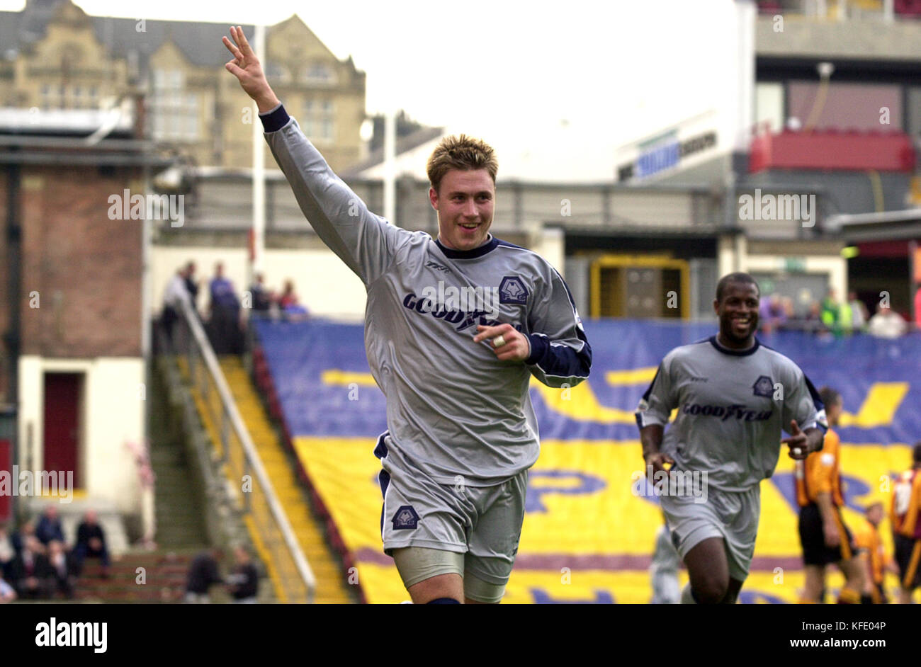 Wolves footballer Adam Proudlock celebrates scoring a hatrick Bradford ...
