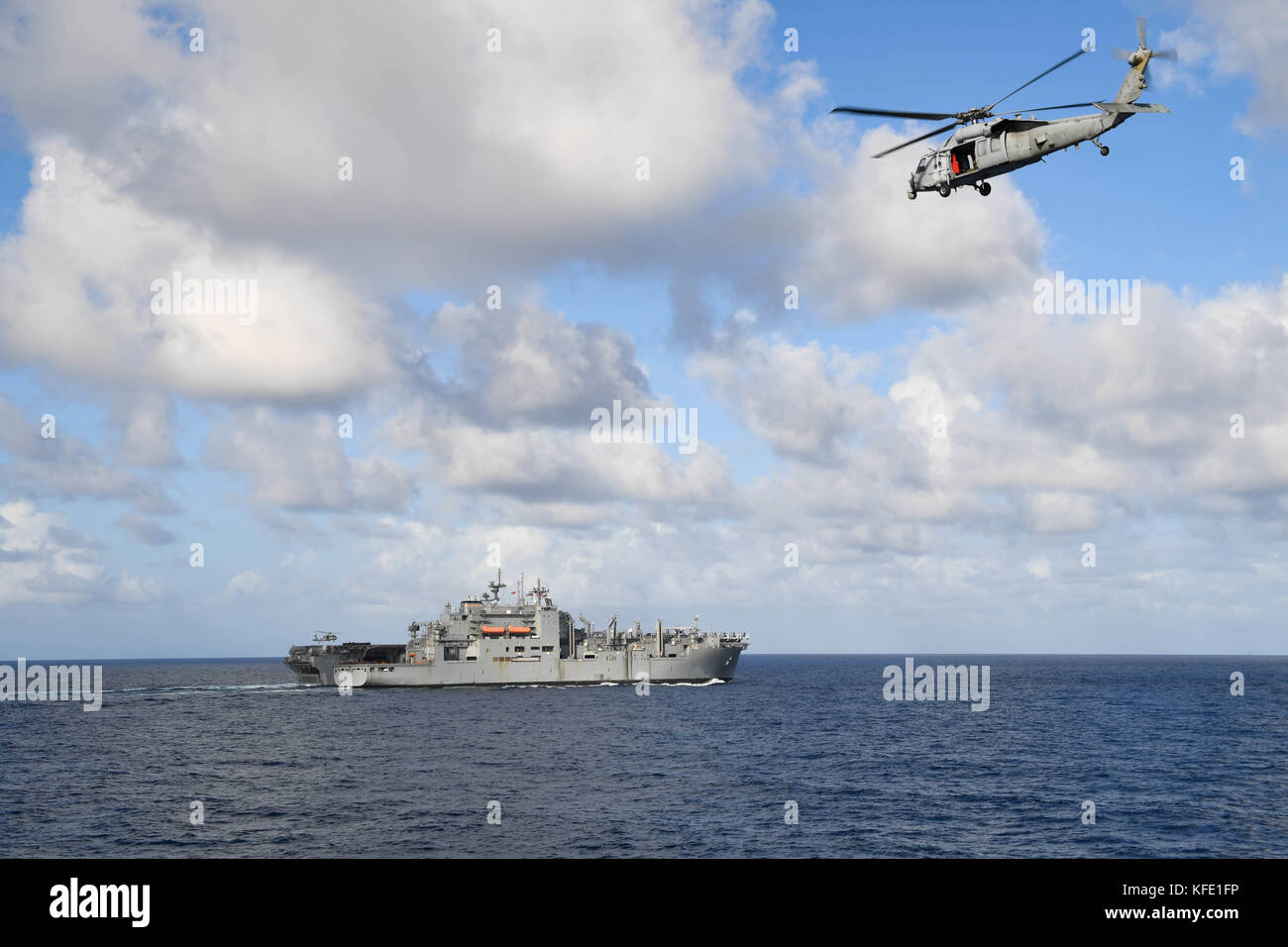 Dry cargo and ammunition ship USNS Matthew Perry (T-AKE 9 Stock Photo ...