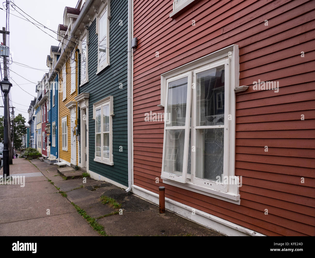 Row houses on Gower Street, St. John's, Newfoundland, Canada Stock ...