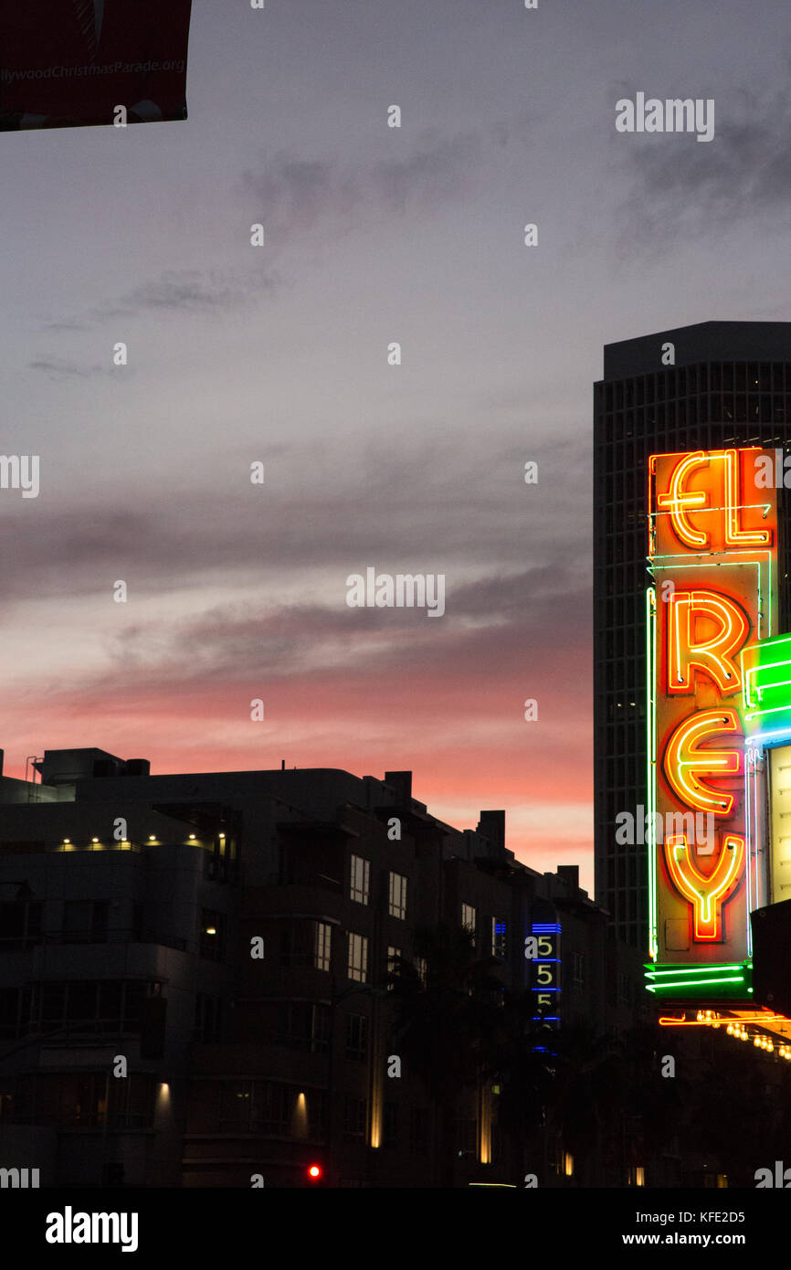 The El Rey Theater at Sunset Stock Photo - Alamy