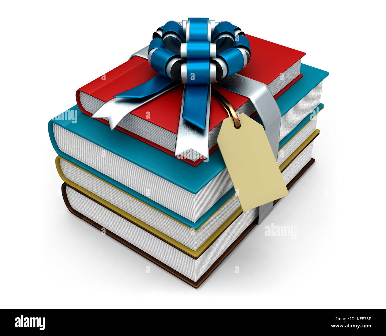 colored books and ribbon isolated on white background Stock Photo - Alamy