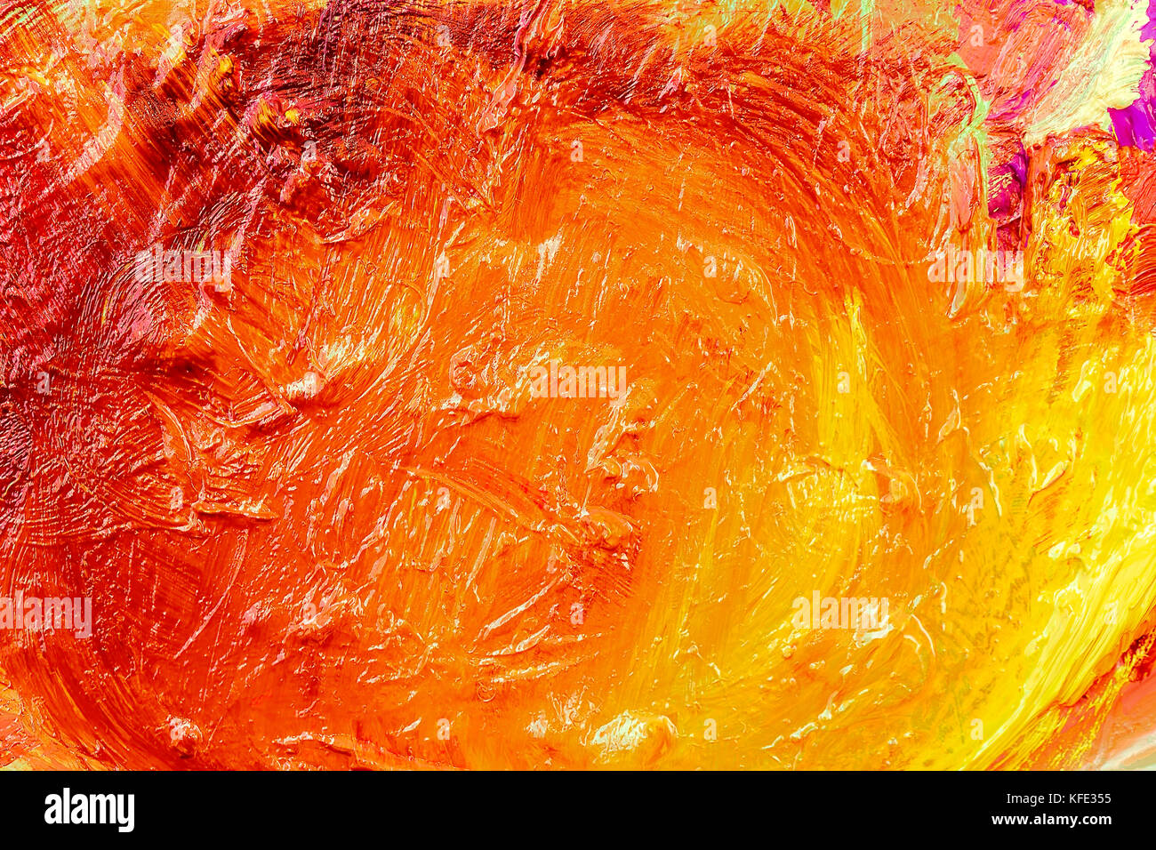 Detail of artist palette, color tones mixed together Stock Photo - Alamy