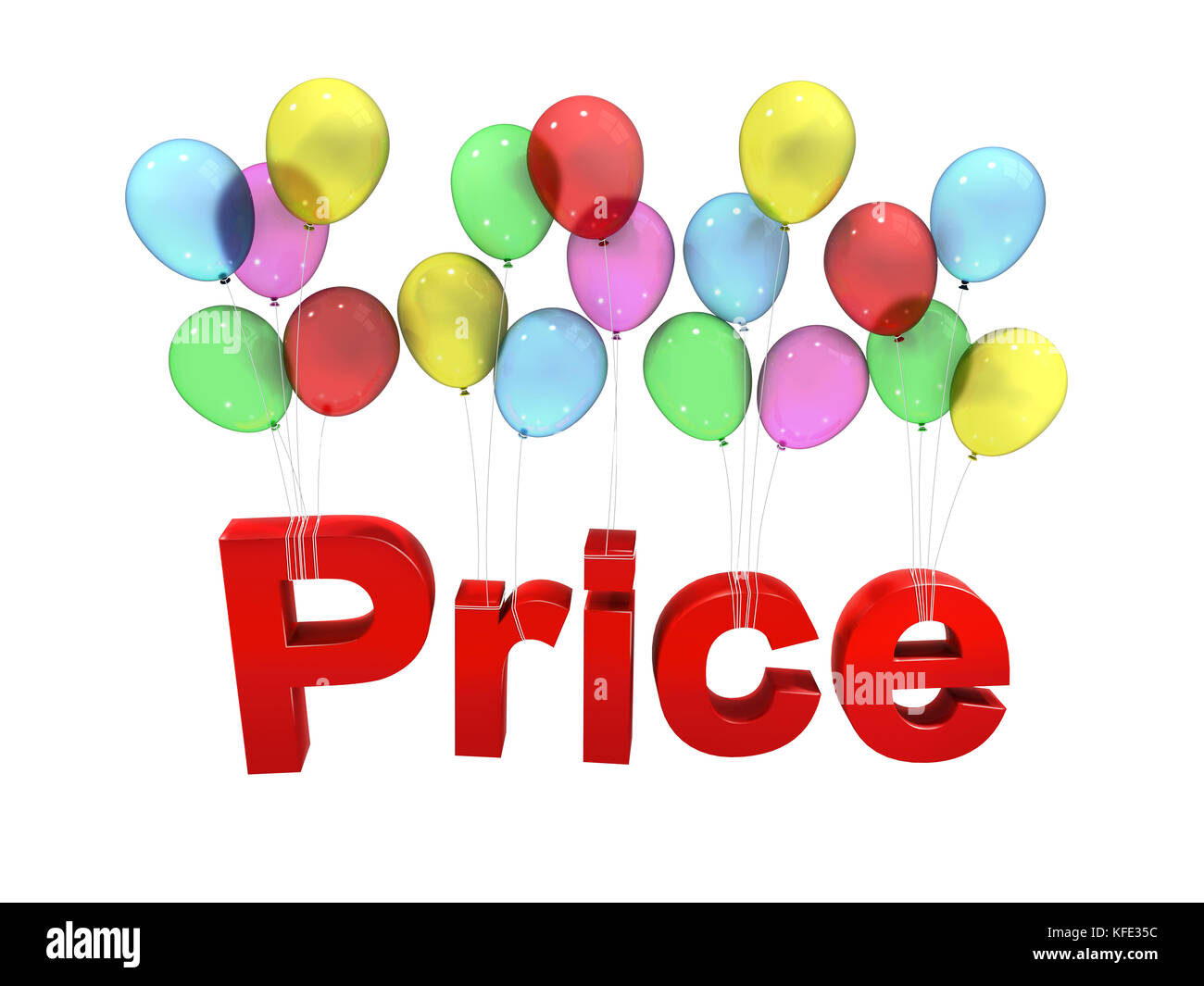 Price with balloon on white background Stock Photo - Alamy
