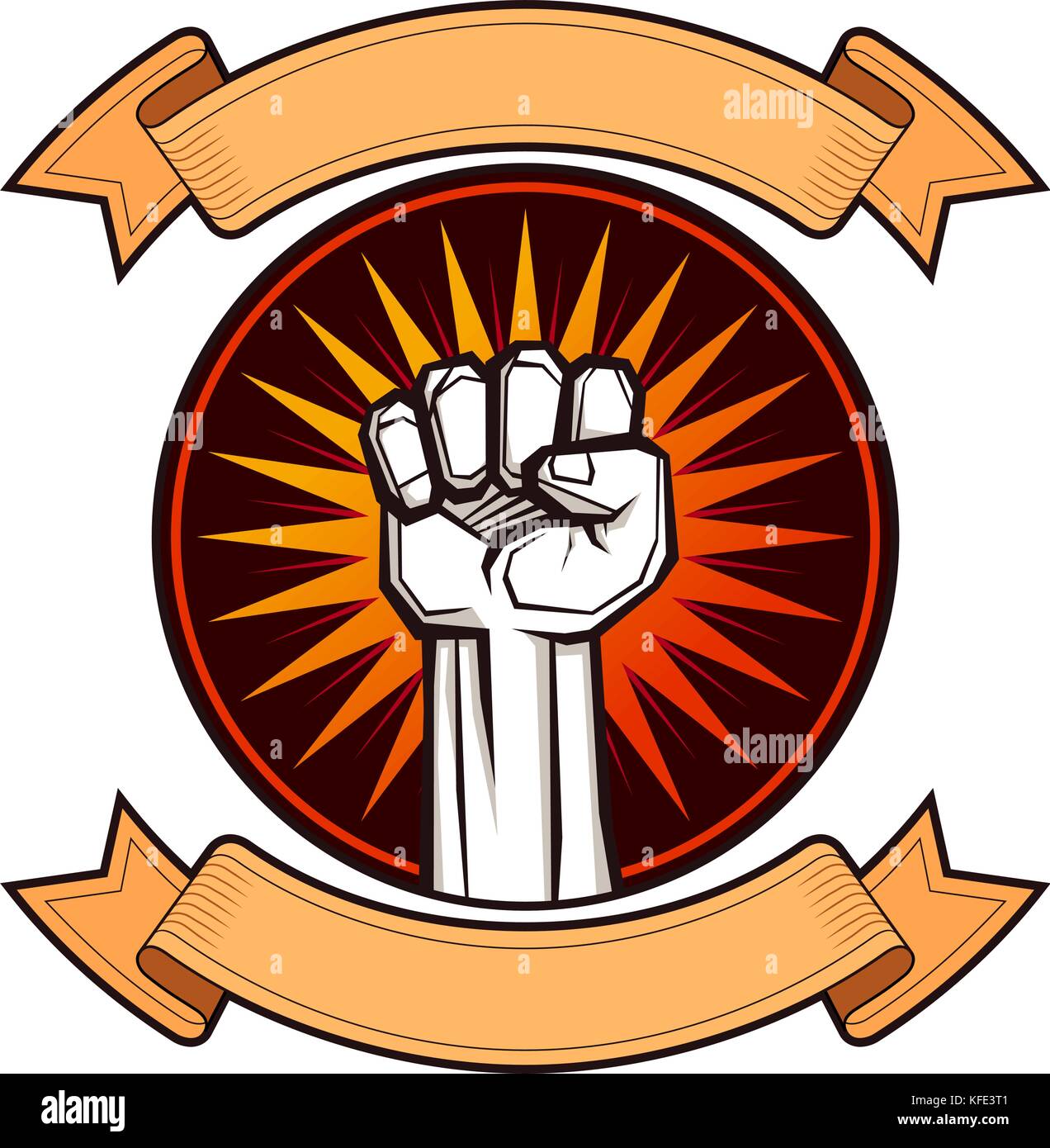clenched fist vector illustration for resistance and revolution symbol ...