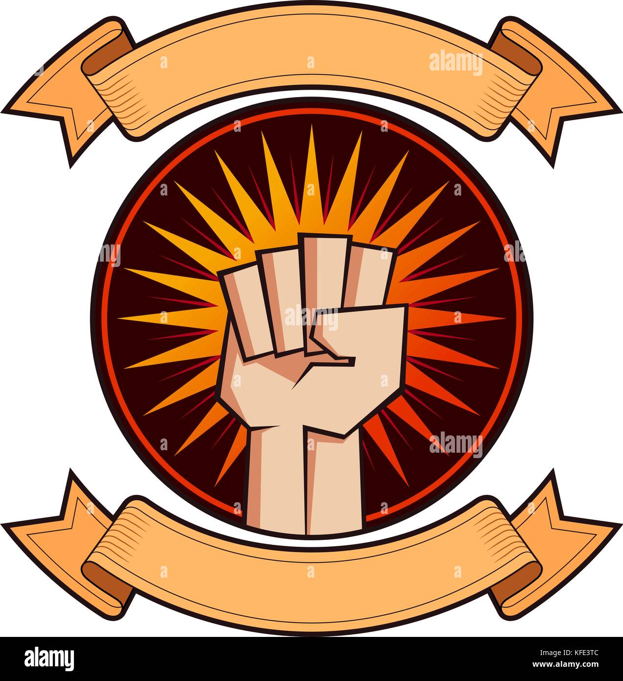 clenched fist vector illustration for resistance and revolution symbol ...