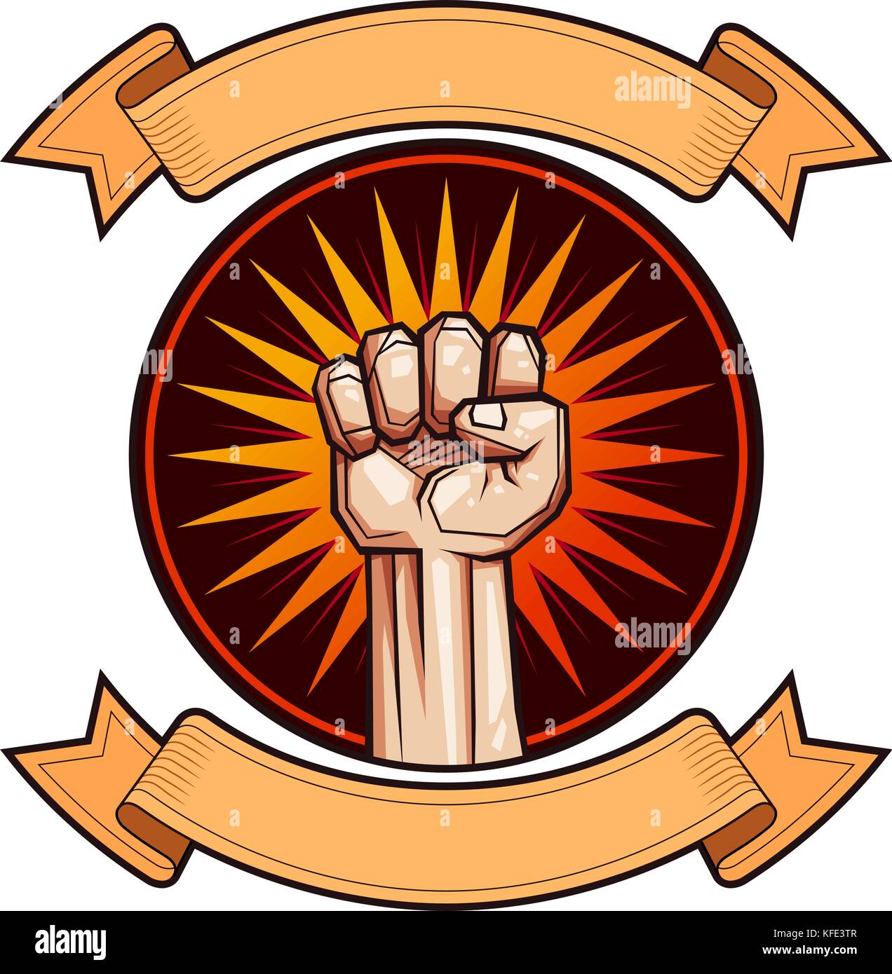 clenched fist vector illustration for resistance and revolution symbol ...