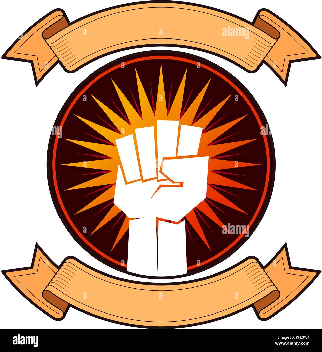 clenched fist vector illustration for resistance and revolution symbol ...