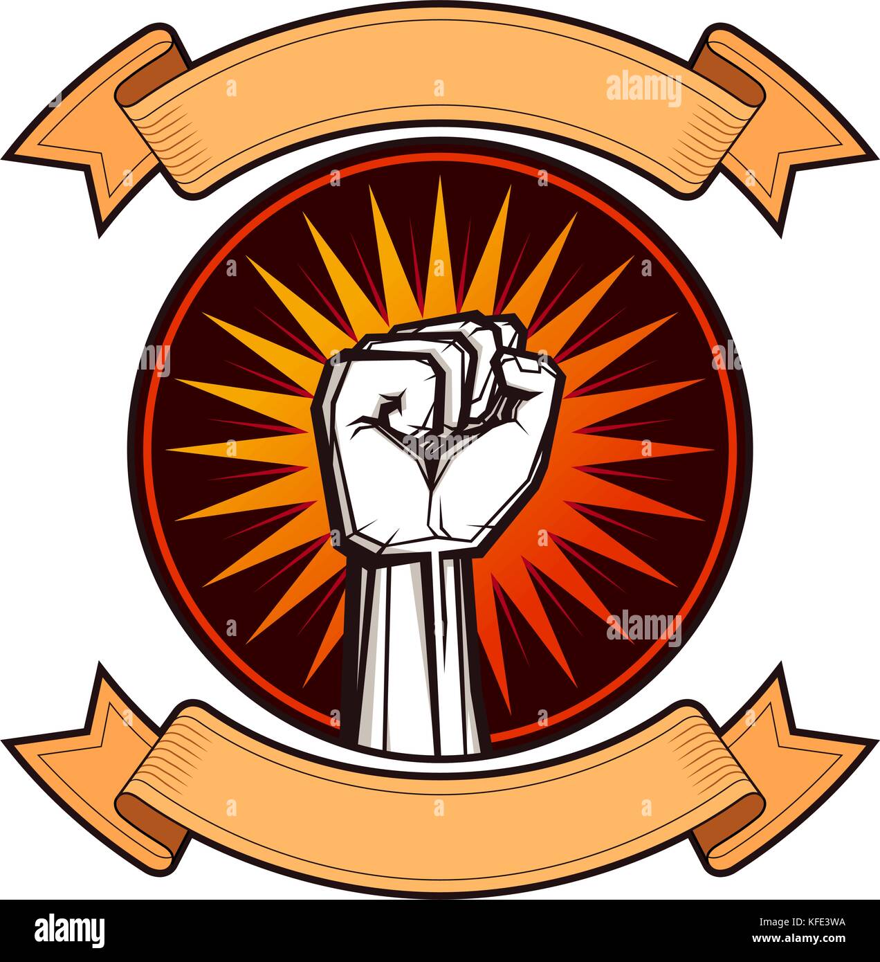 clenched fist vector illustration for resistance and revolution symbol ...