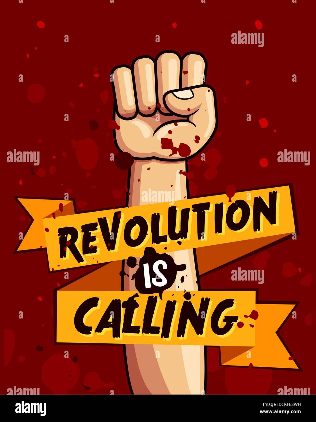 clenched fist vector illustration for resistance and revolution symbol ...