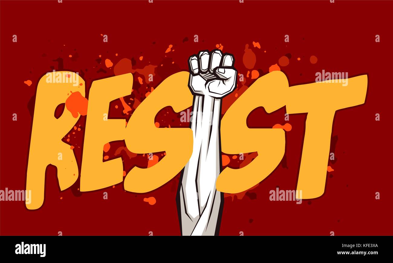 clenched fist vector illustration for resistance and revolution symbol ...