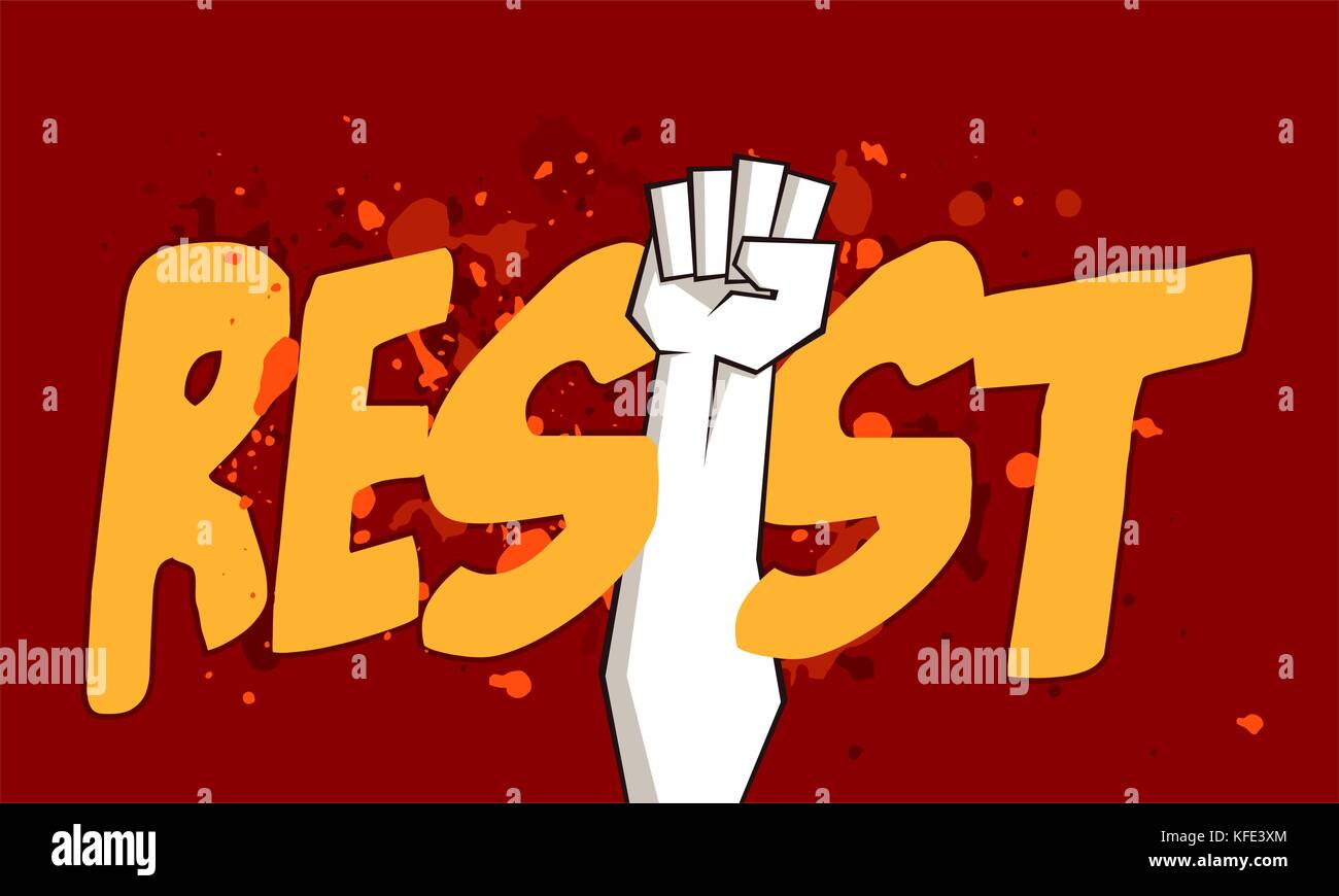 clenched fist vector illustration for resistance and revolution symbol ...