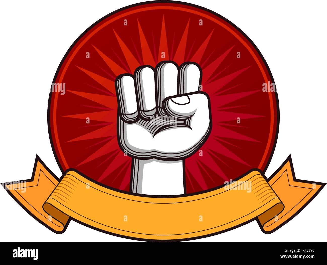 clenched fist vector illustration for resistance and revolution symbol ...