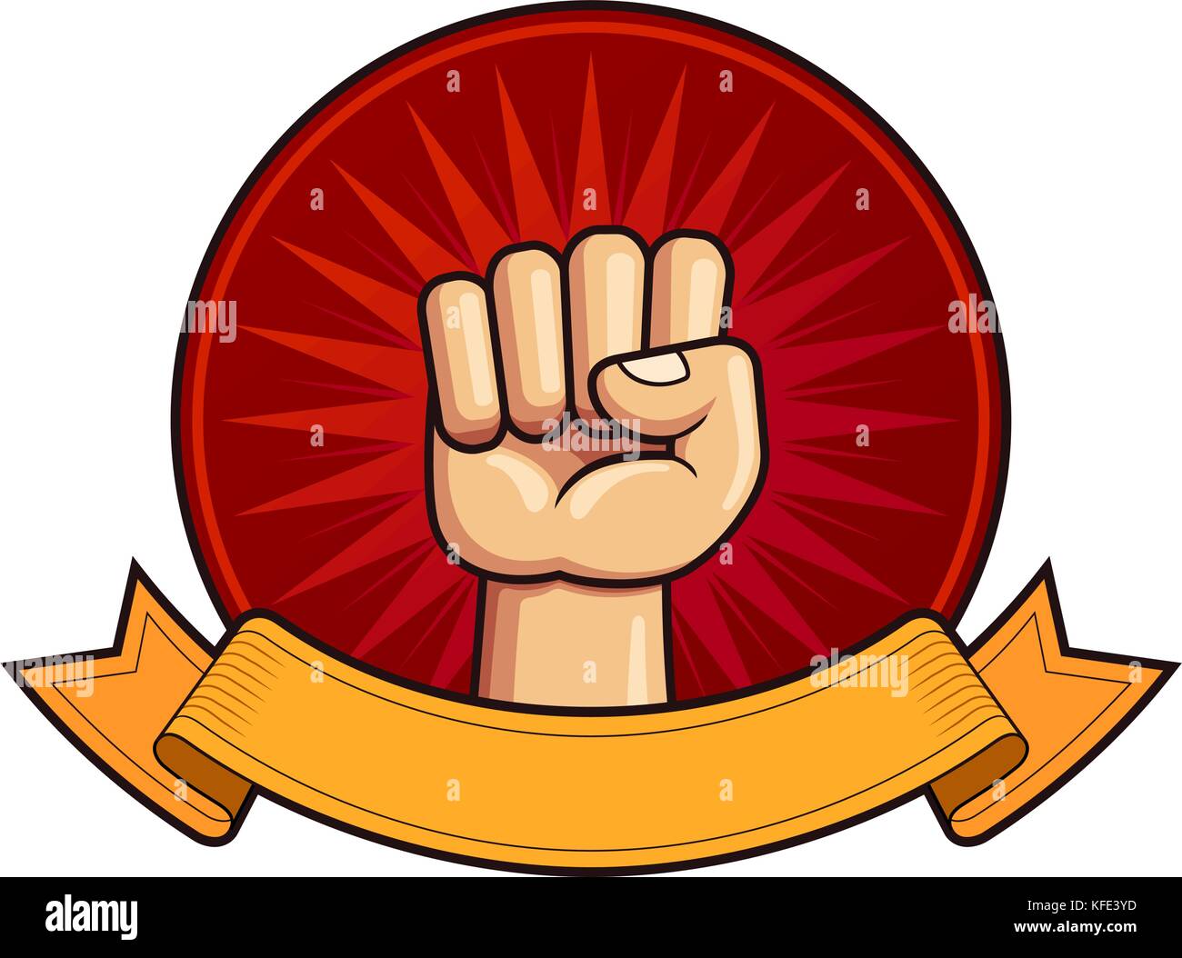 clenched fist vector illustration for resistance and revolution symbol ...