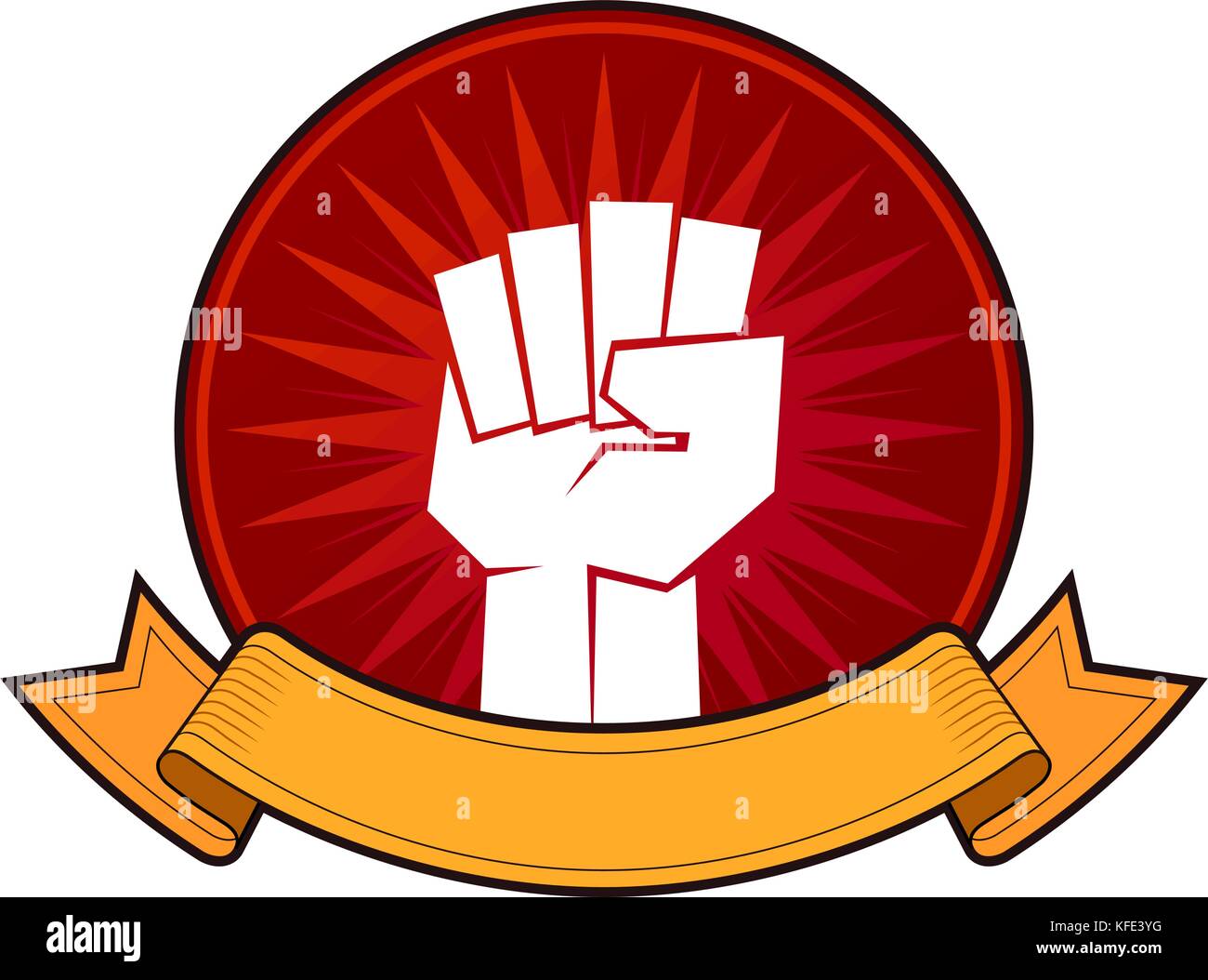 clenched fist vector illustration for resistance and revolution symbol ...