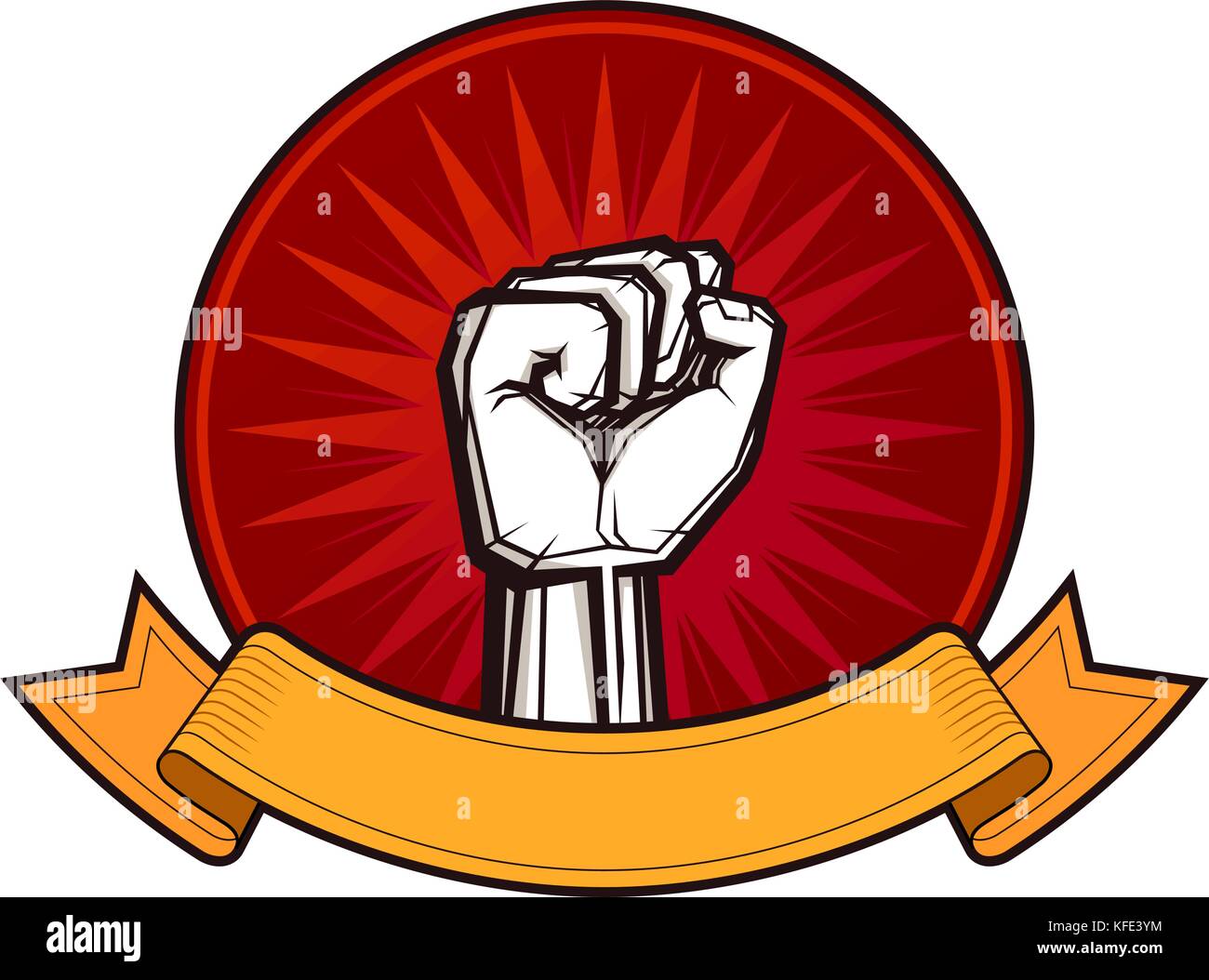 clenched fist vector illustration for resistance and revolution symbol ...