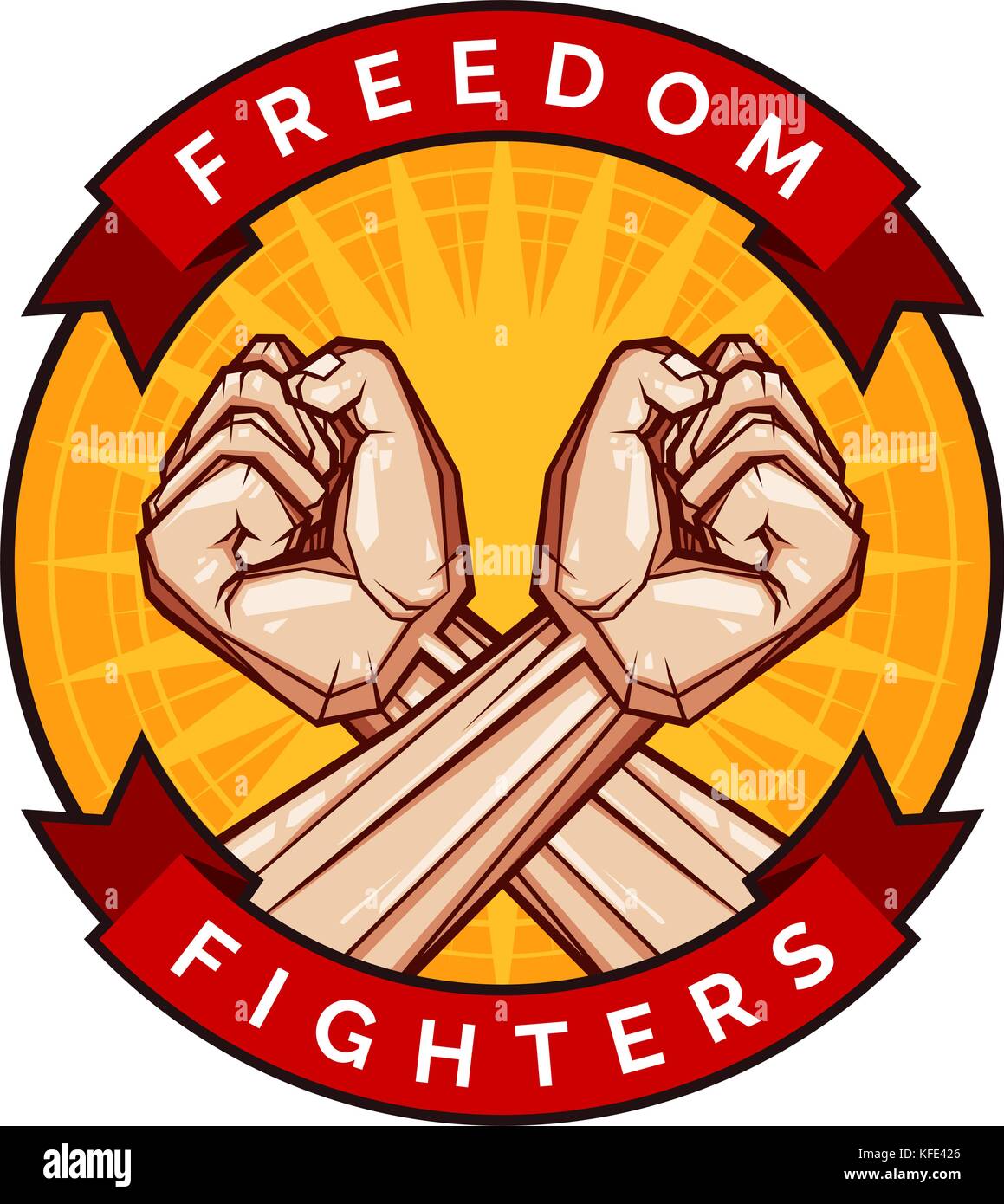 clenched fist vector illustration for resistance and revolution symbol ...