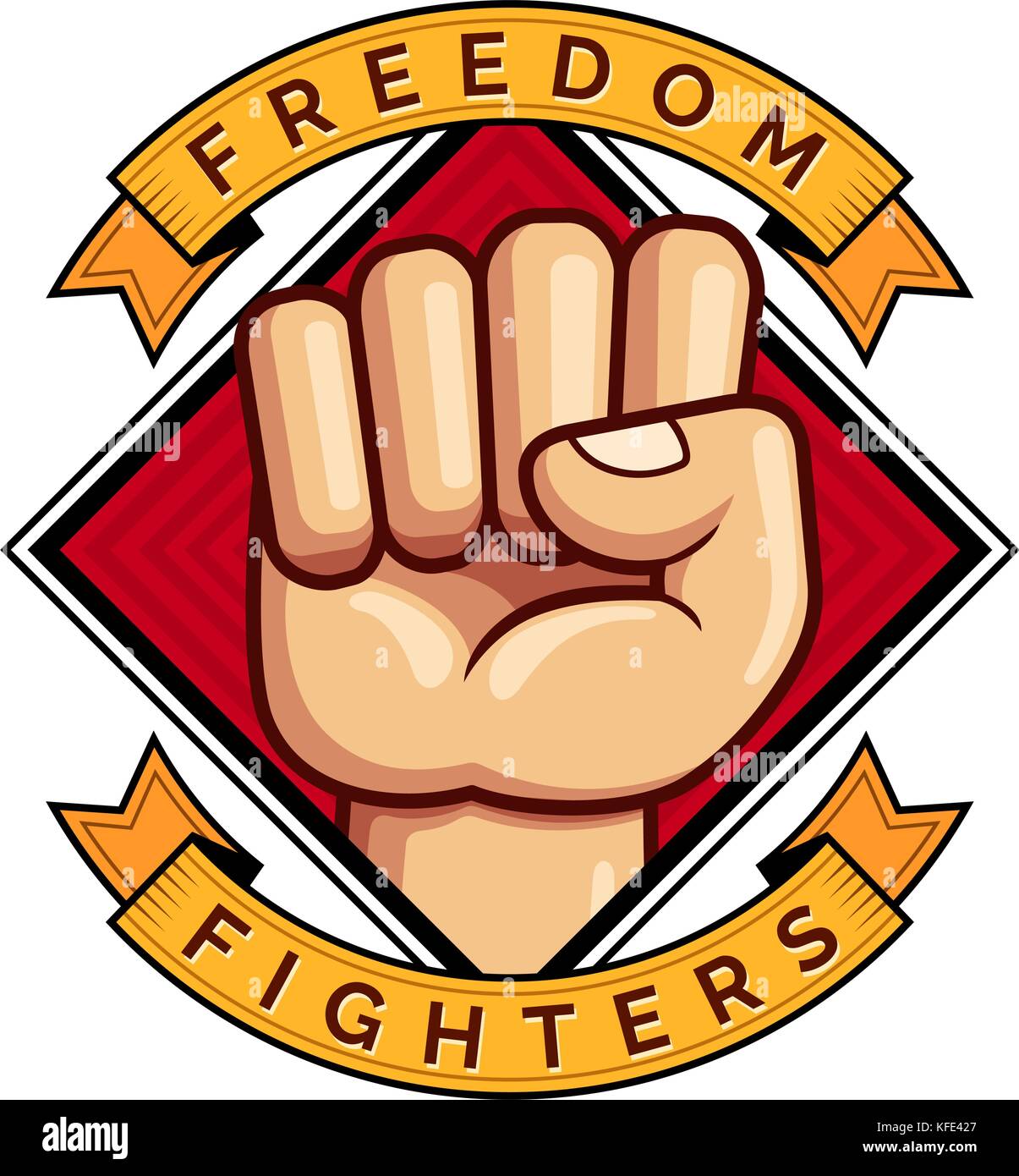 clenched fist vector illustration for resistance and revolution symbol ...