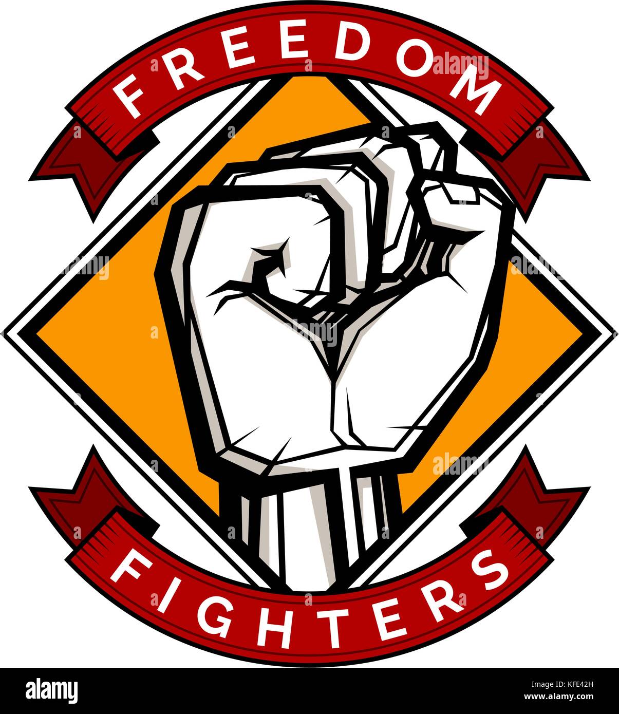 clenched fist vector illustration for resistance and revolution symbol ...