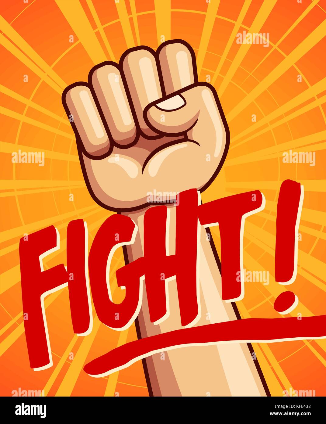 clenched fist vector illustration for resistance and revolution symbol ...