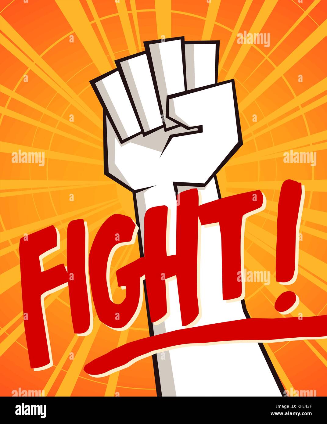clenched fist vector illustration for resistance and revolution symbol ...
