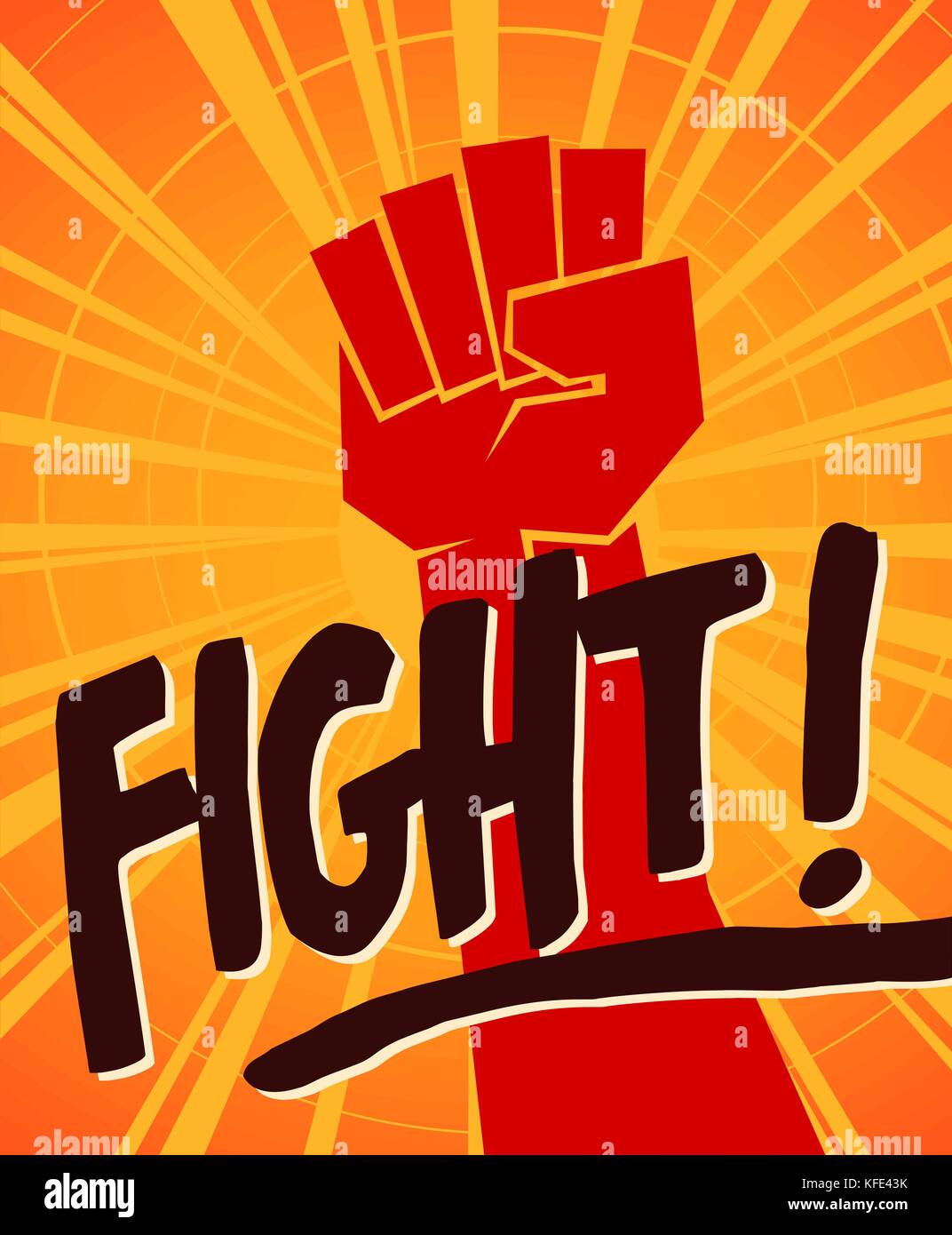 clenched fist vector illustration for resistance and revolution symbol ...
