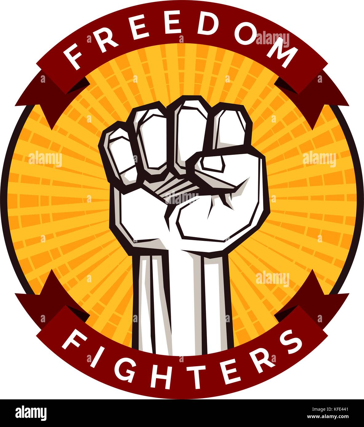 clenched fist vector illustration for resistance and revolution symbol ...