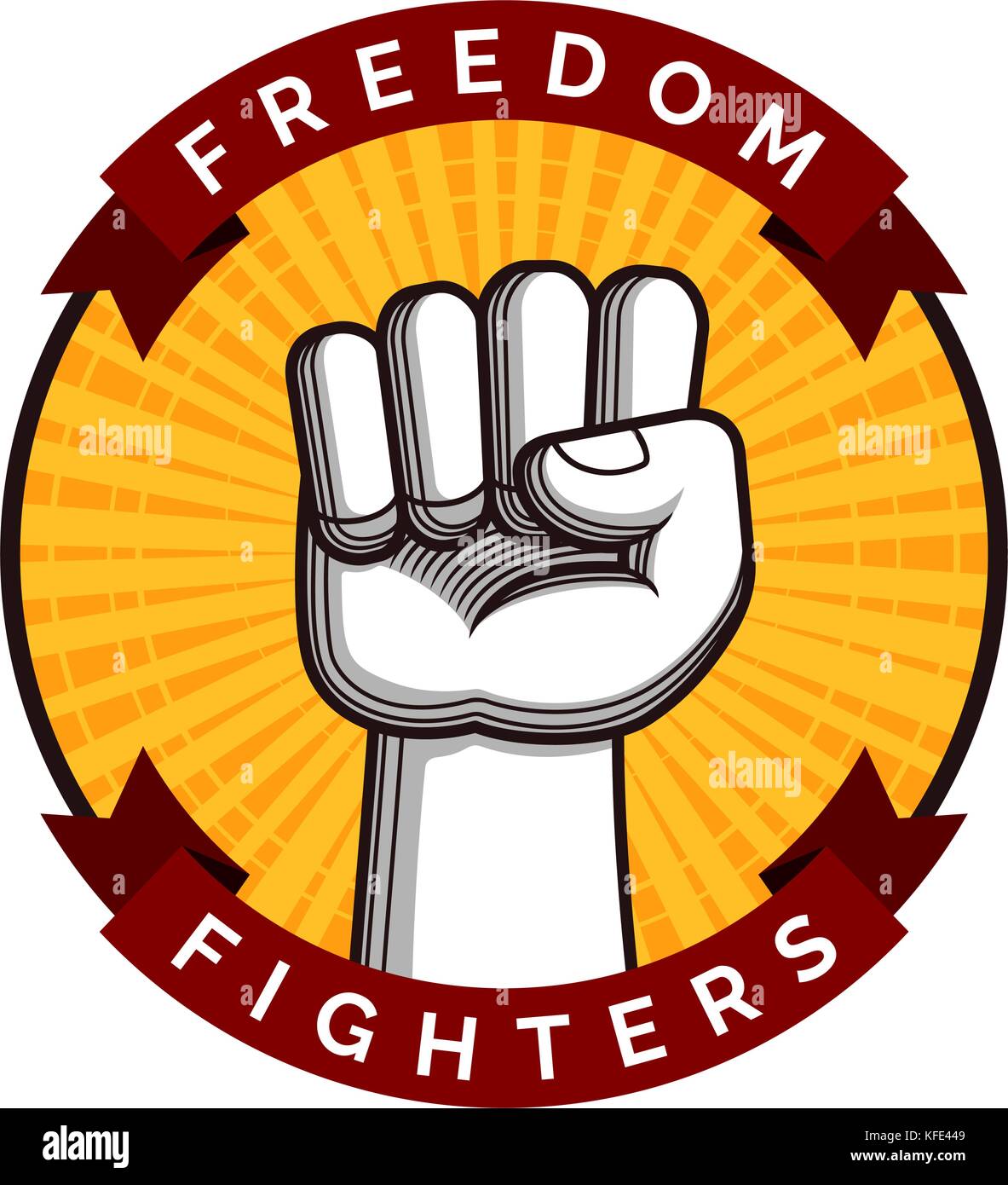 clenched fist vector illustration for resistance and revolution symbol ...