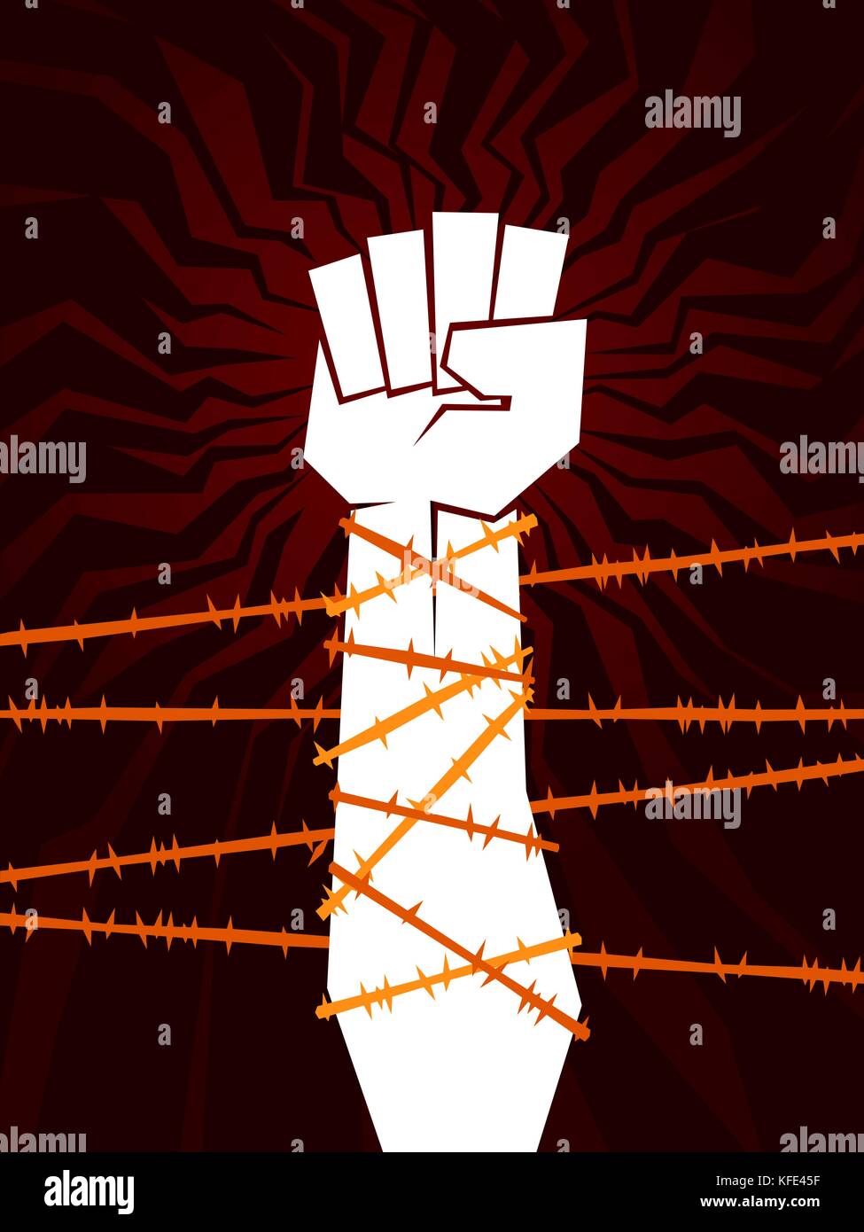 clenched fist vector illustration for resistance and revolution symbol ...