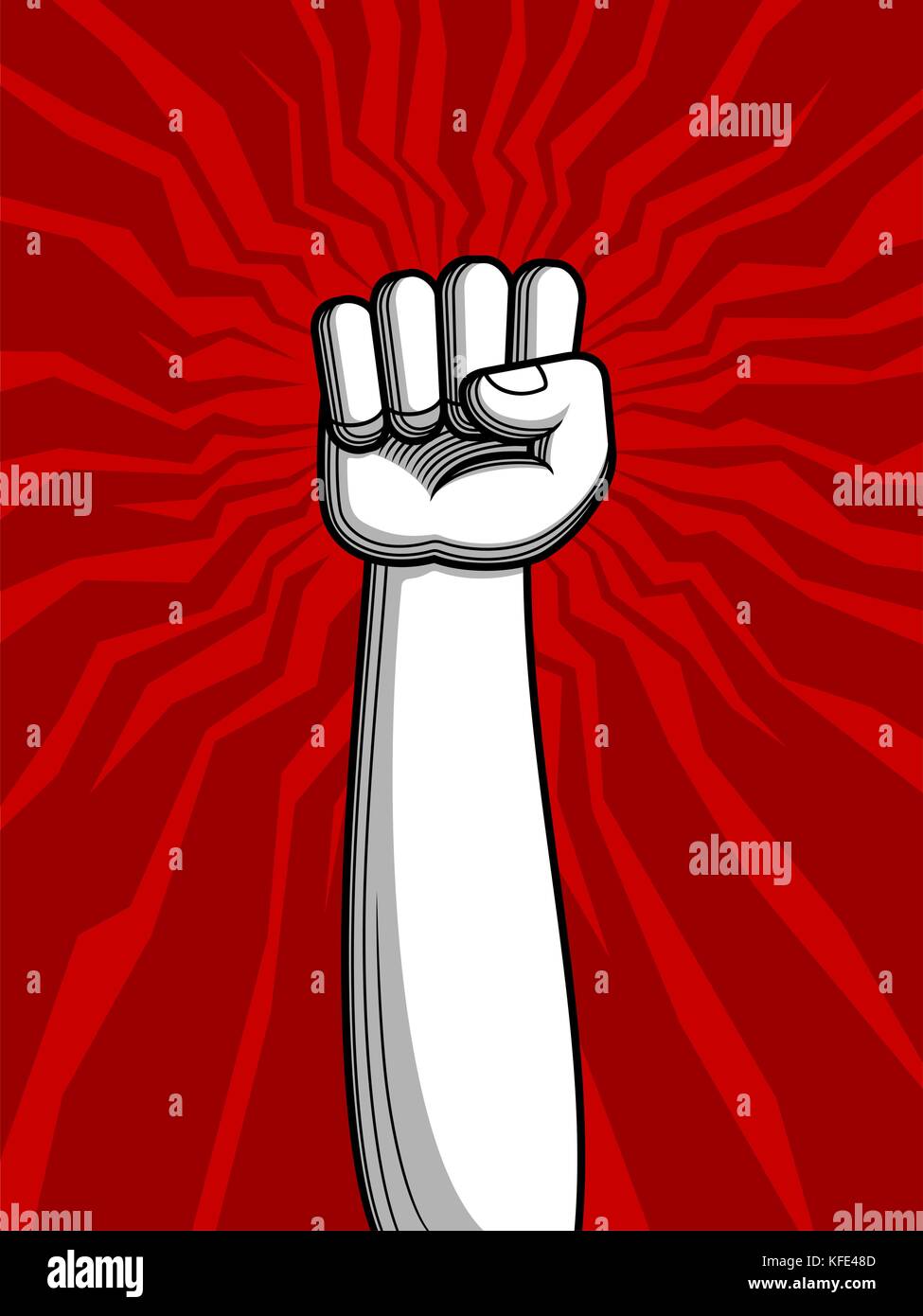 clenched fist vector illustration for resistance and revolution symbol ...