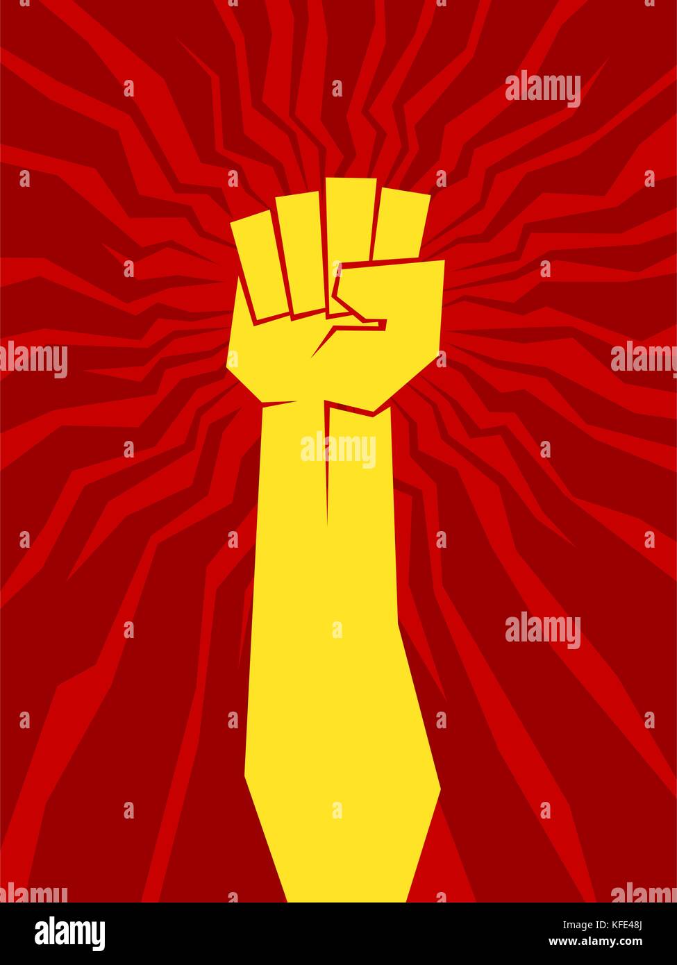 clenched fist vector illustration for resistance and revolution symbol ...
