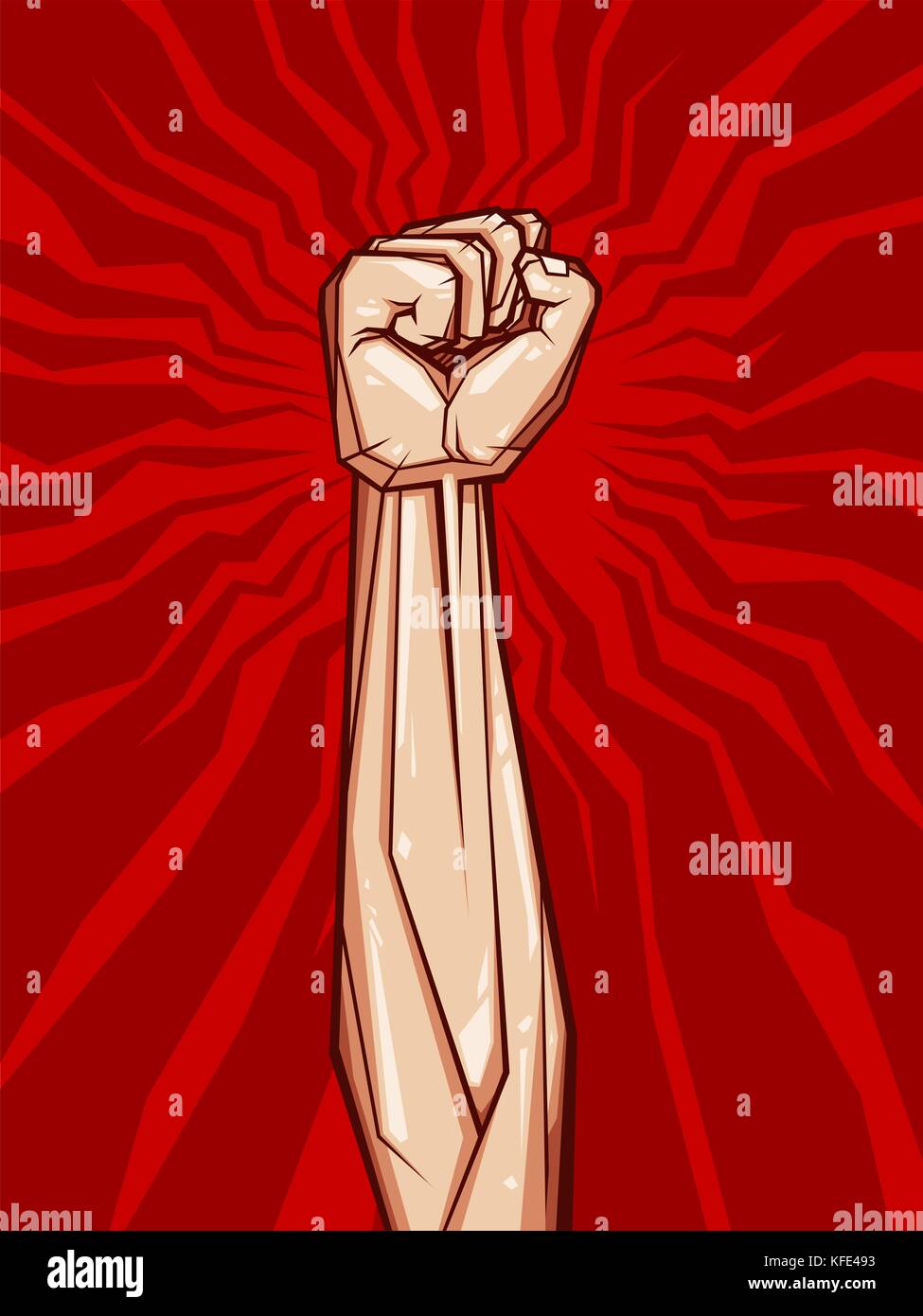 clenched fist vector illustration for resistance and revolution symbol ...
