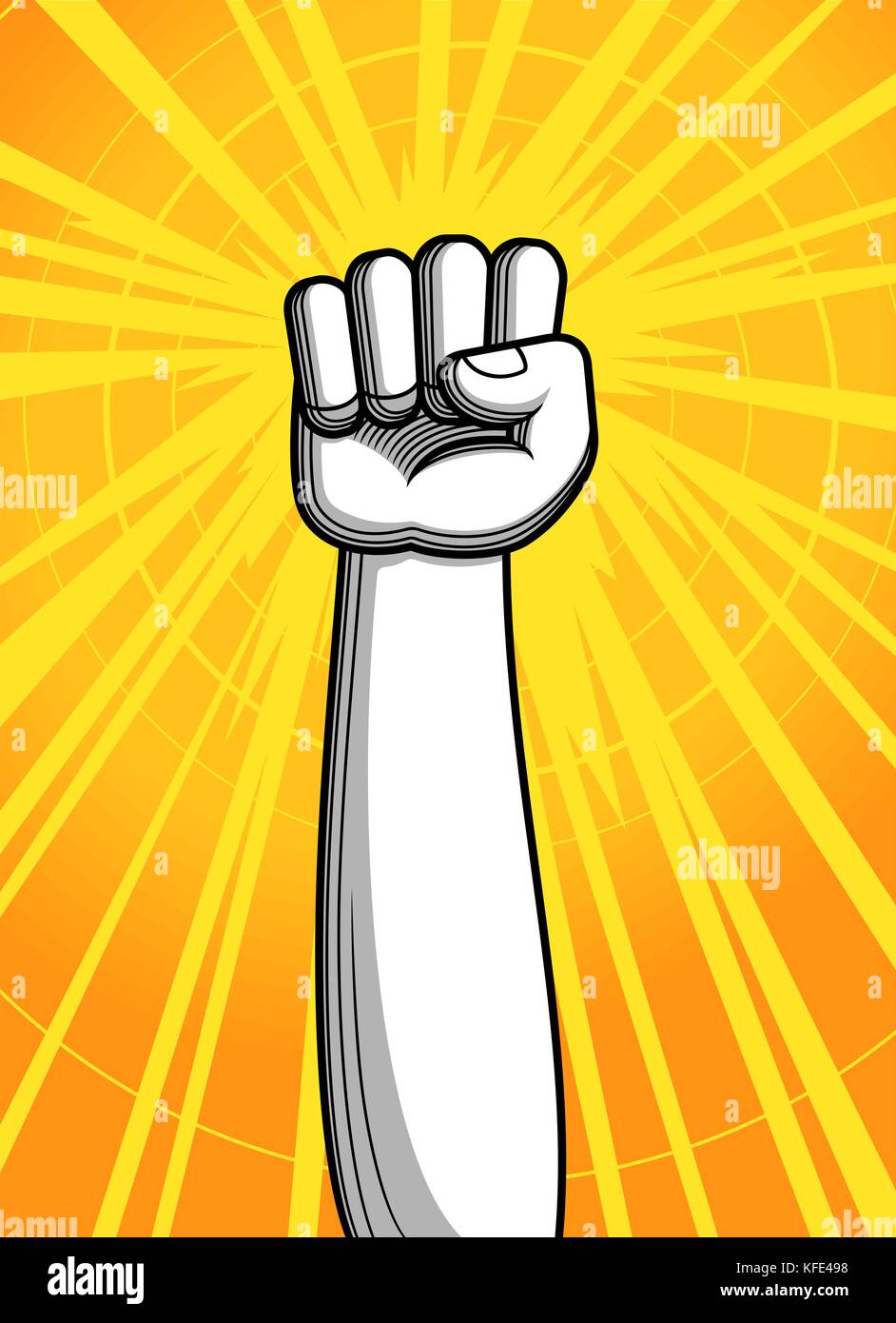 clenched fist vector illustration for resistance and revolution symbol ...
