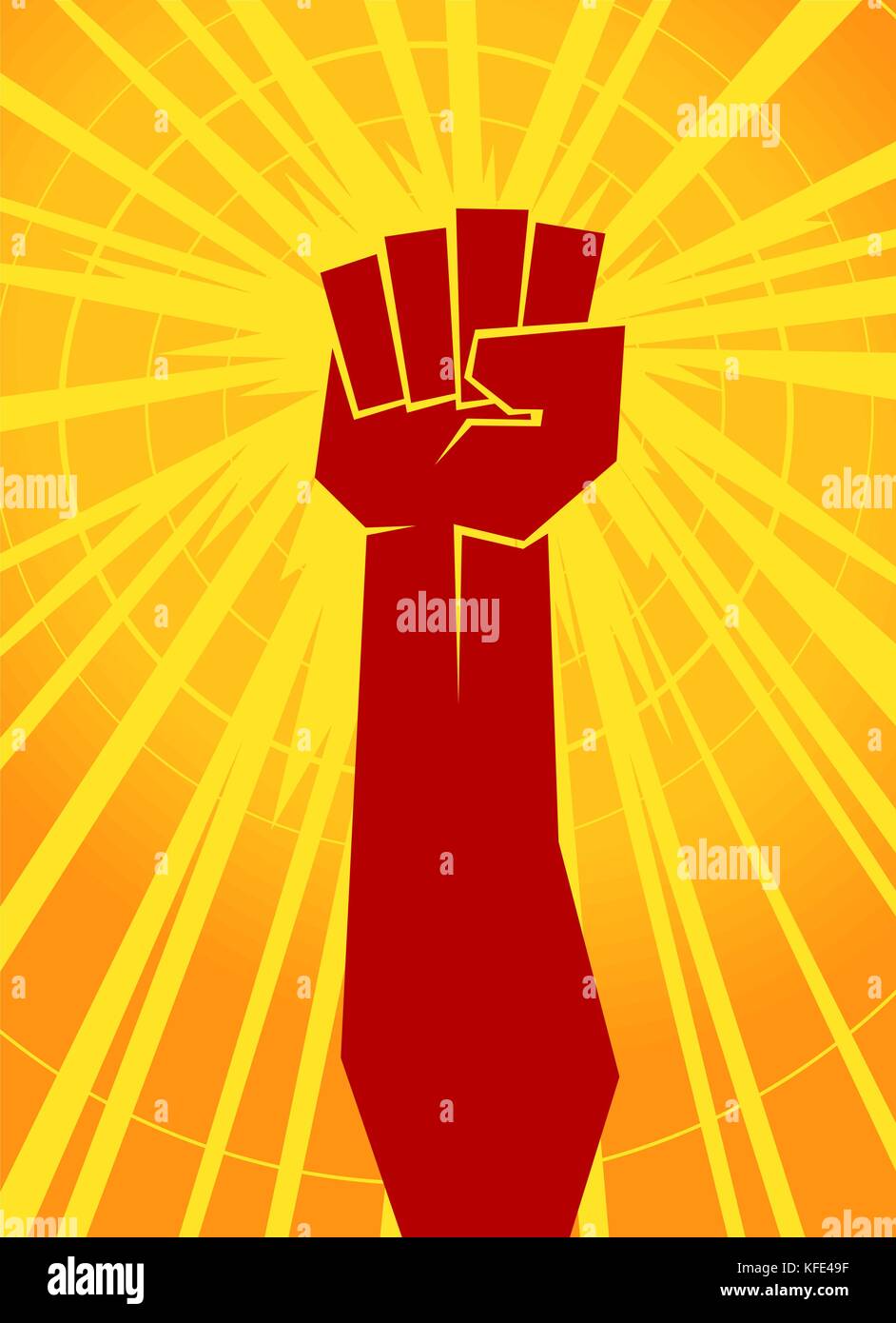 clenched fist vector illustration for resistance and revolution symbol ...