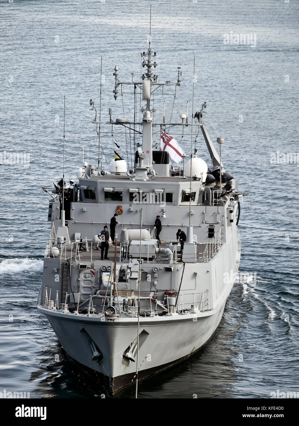 VALLETTA, MALTA - FEB 22 2009 - Royal Navy minehunter M110 HMS Ramsey ...