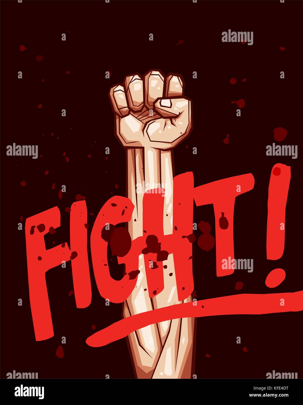 clenched fist vector illustration for resistance and revolution symbol ...