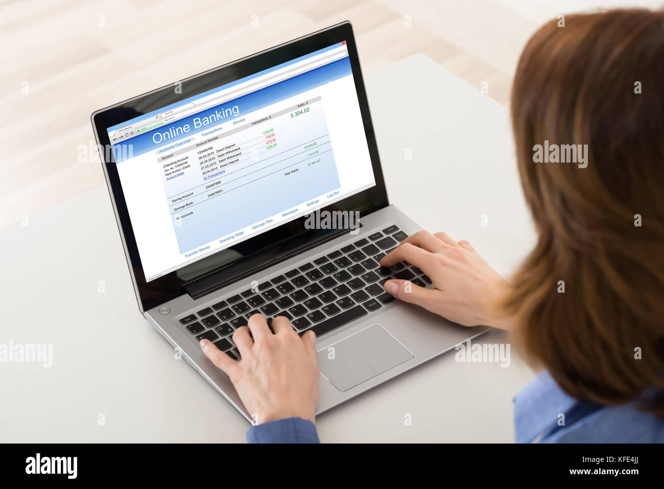 Typing banking hi-res stock photography and images - Alamy