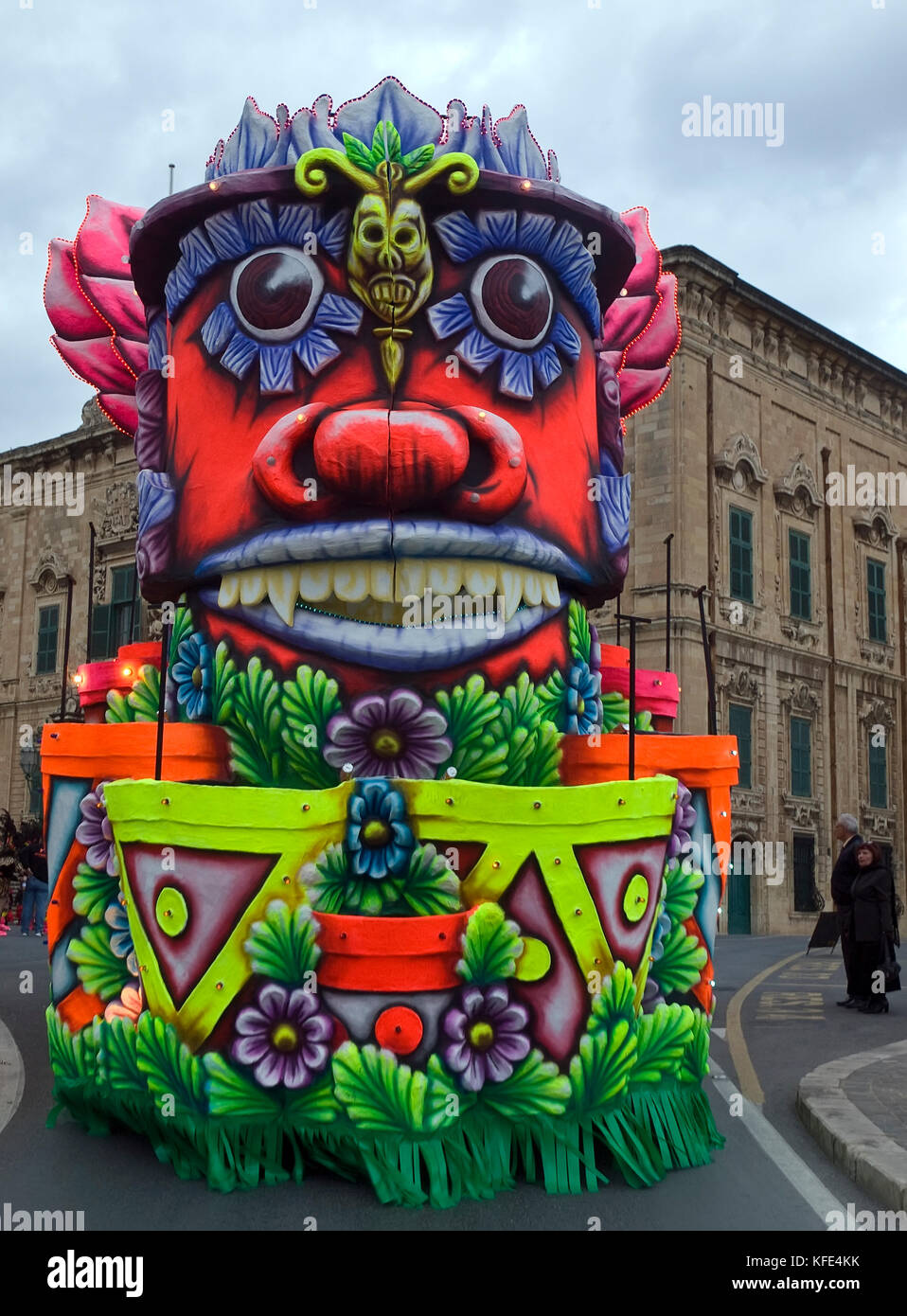 VALLETTA, MALTA - FEB 13 - Colourful float from the International ...