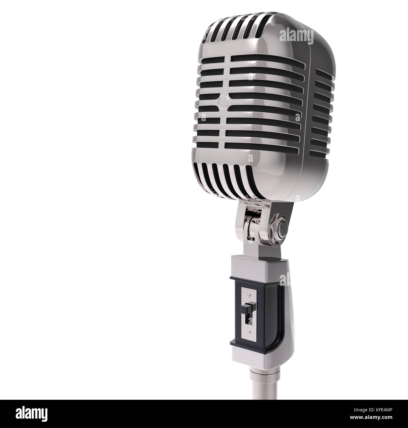 3d Retro microphone. isolated on white with clipping path Stock Photo ...